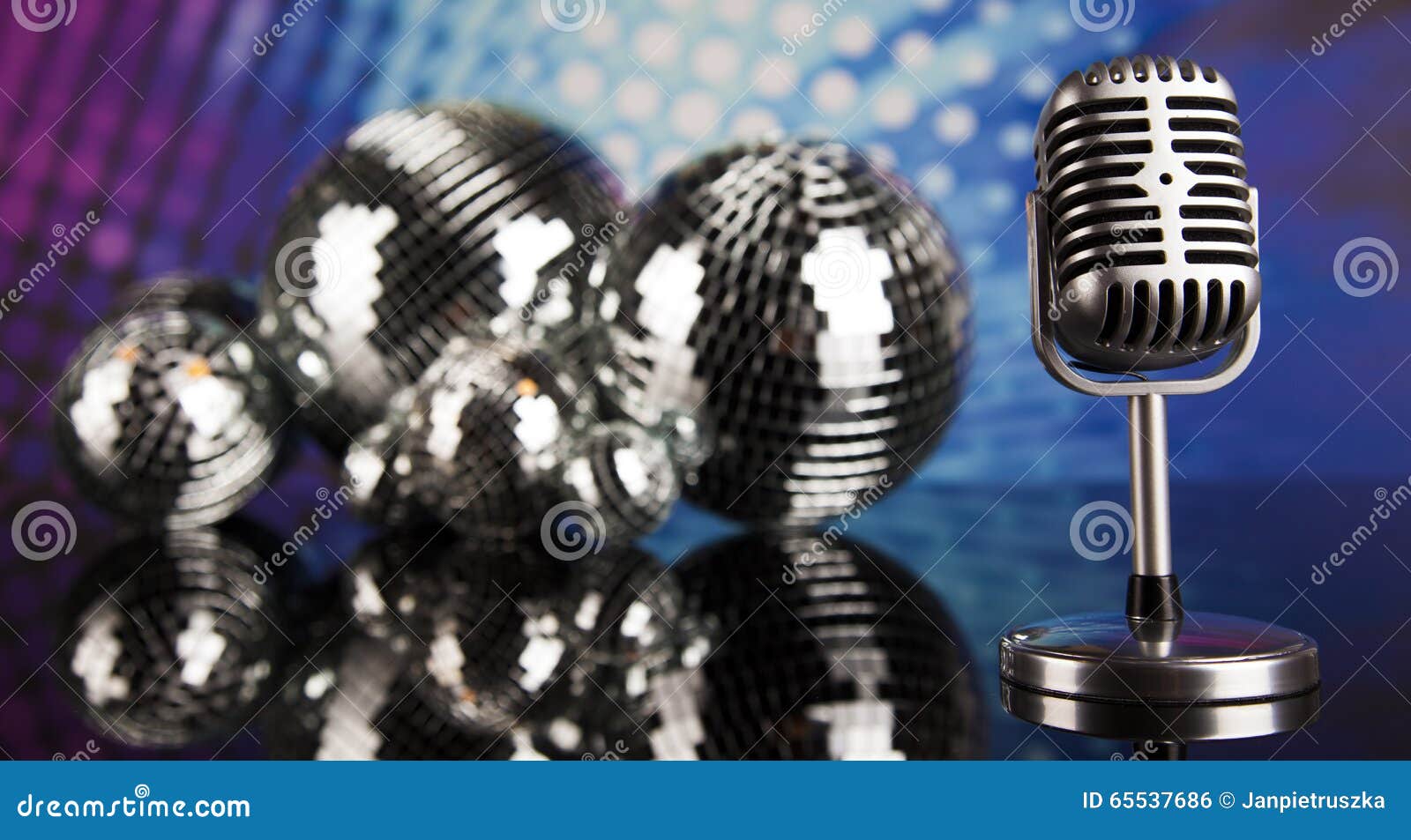 Retro Style Microphone, Music Background Stock Photo - Image of news ...