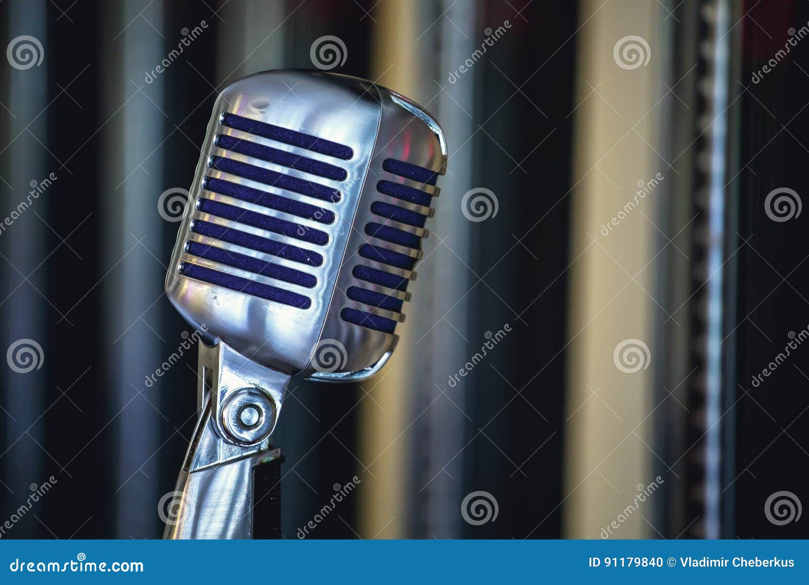 Retro Style Microphone on Stage in the Spotlight Performance of the ...