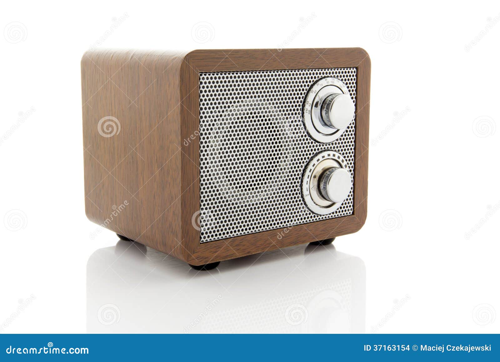 Retro Style Mini Radio Player Stock Photo - Image of cube, media: 37163154