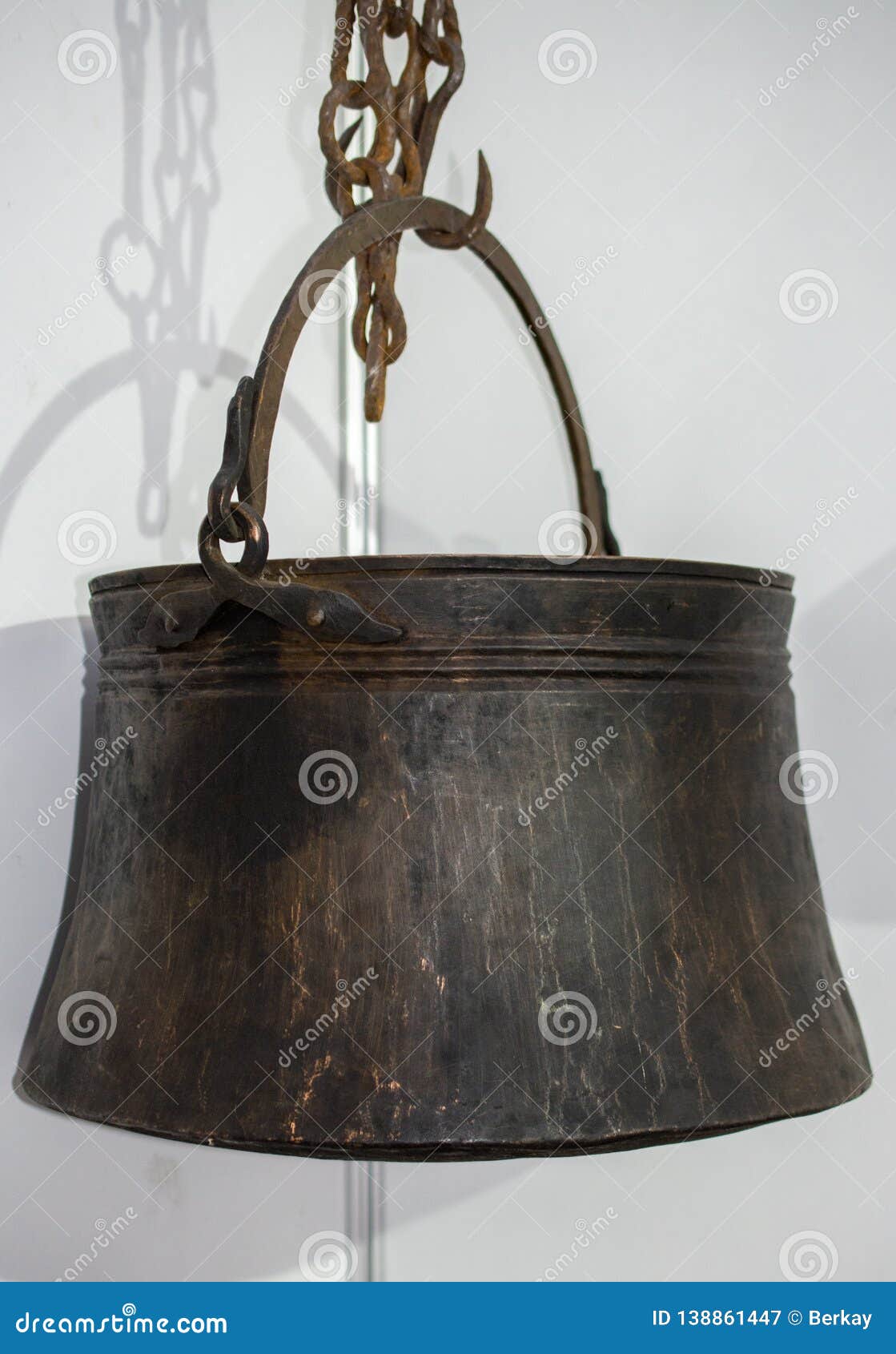Retro Style Old Metal Cauldron for Cooking Stock Image - Image of ...