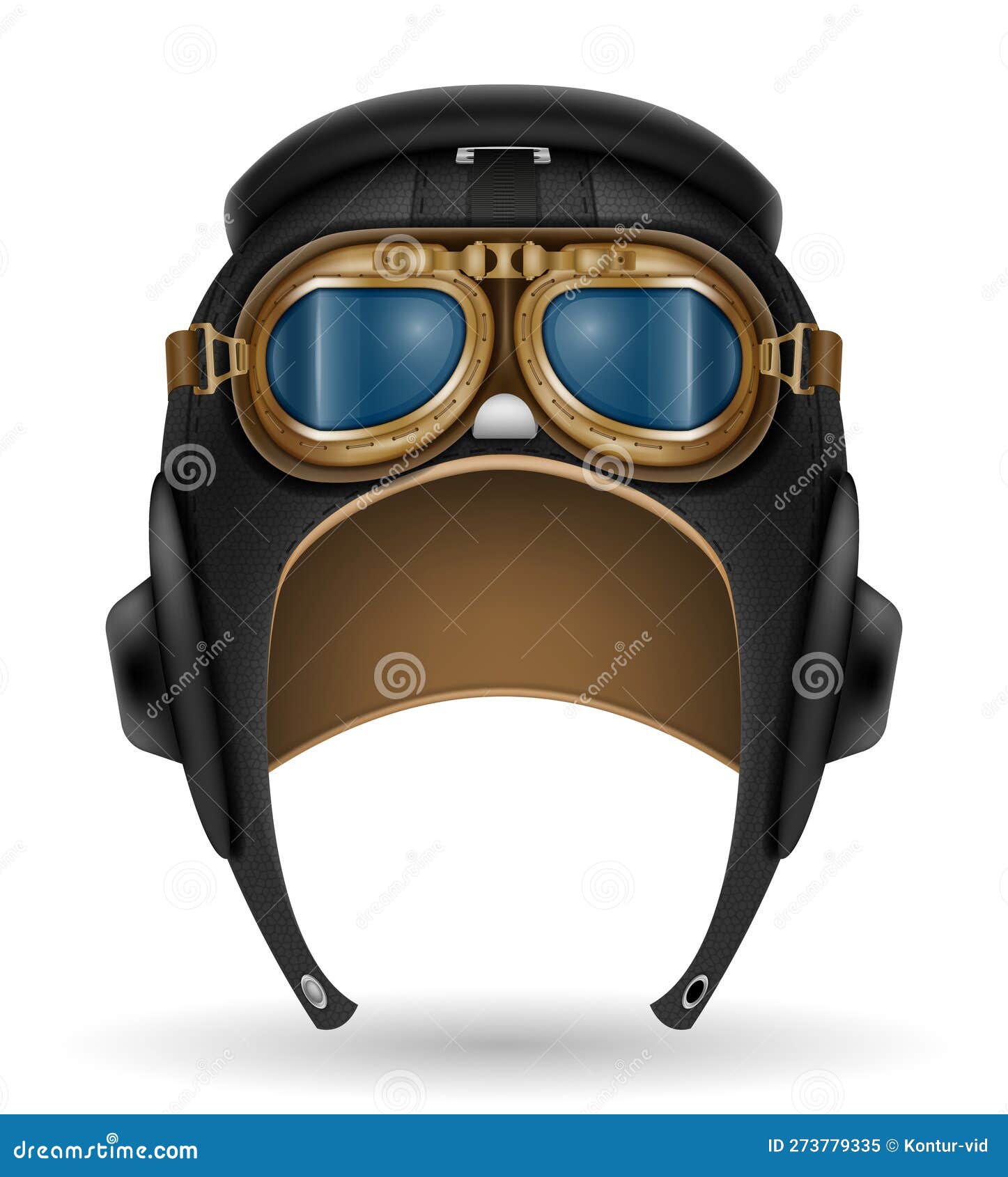 Retro Style Pilot Helmet Vector Illustration Stock Vector ...
