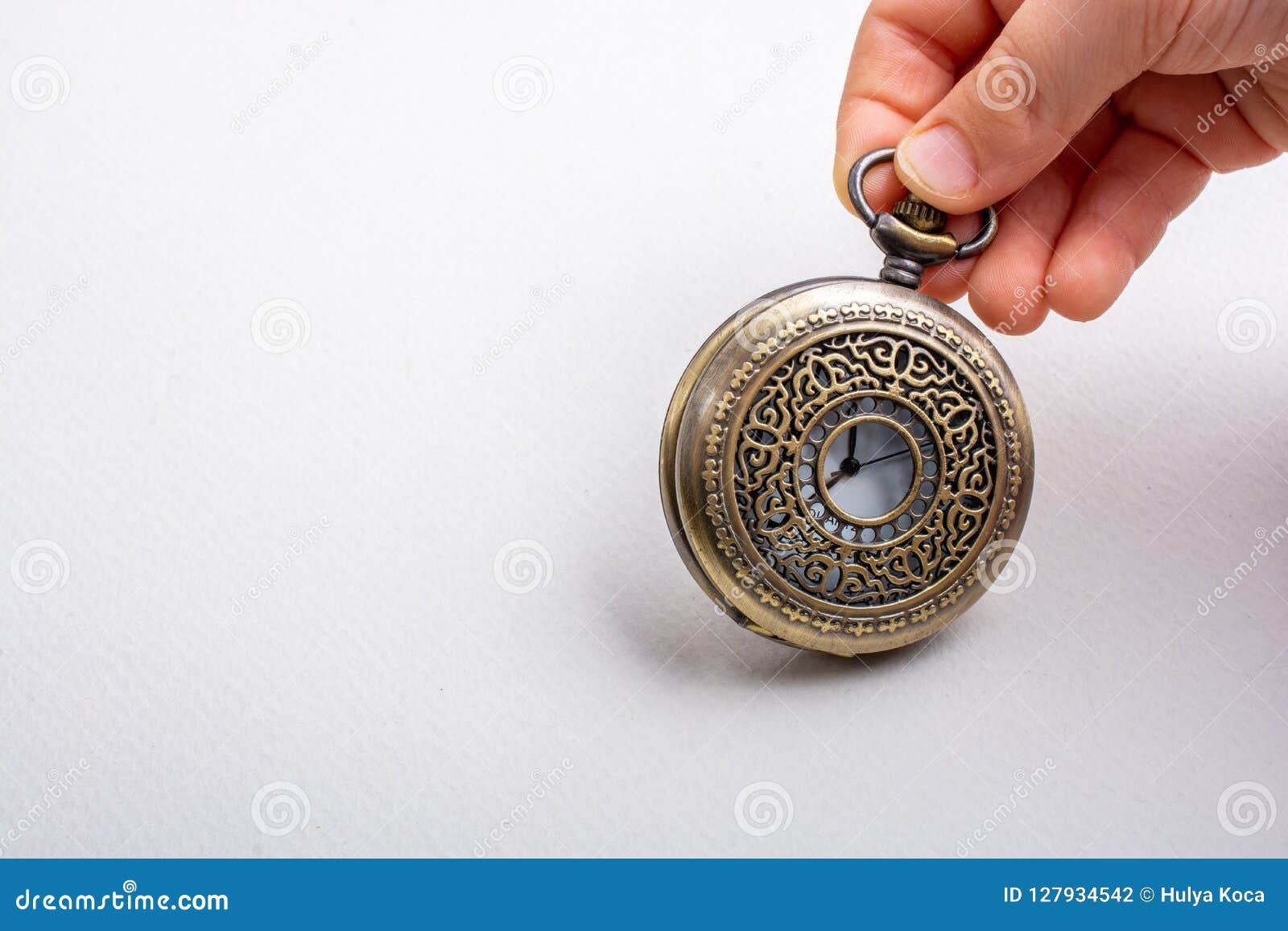Retro Style Pocket Watch in Hand Stock Photo - Image of watch, hour ...