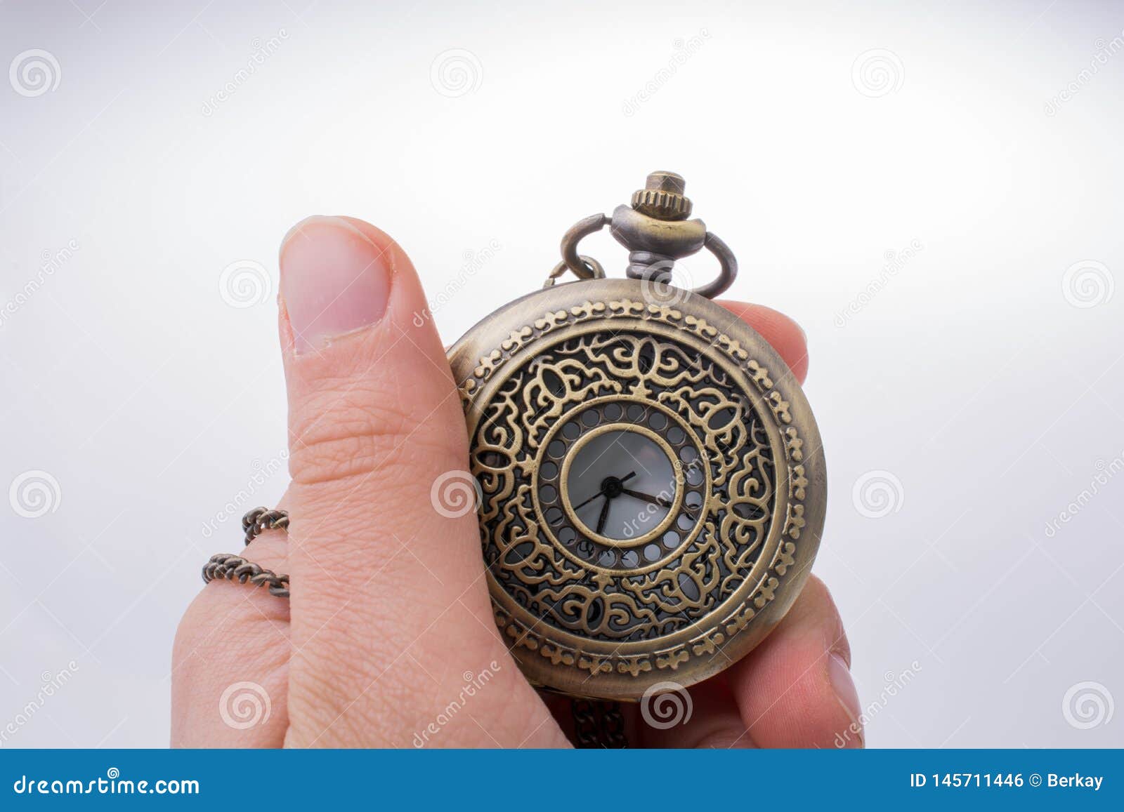 Retro Style Pocket Watch in Hand Stock Photo - Image of watch: 145711446