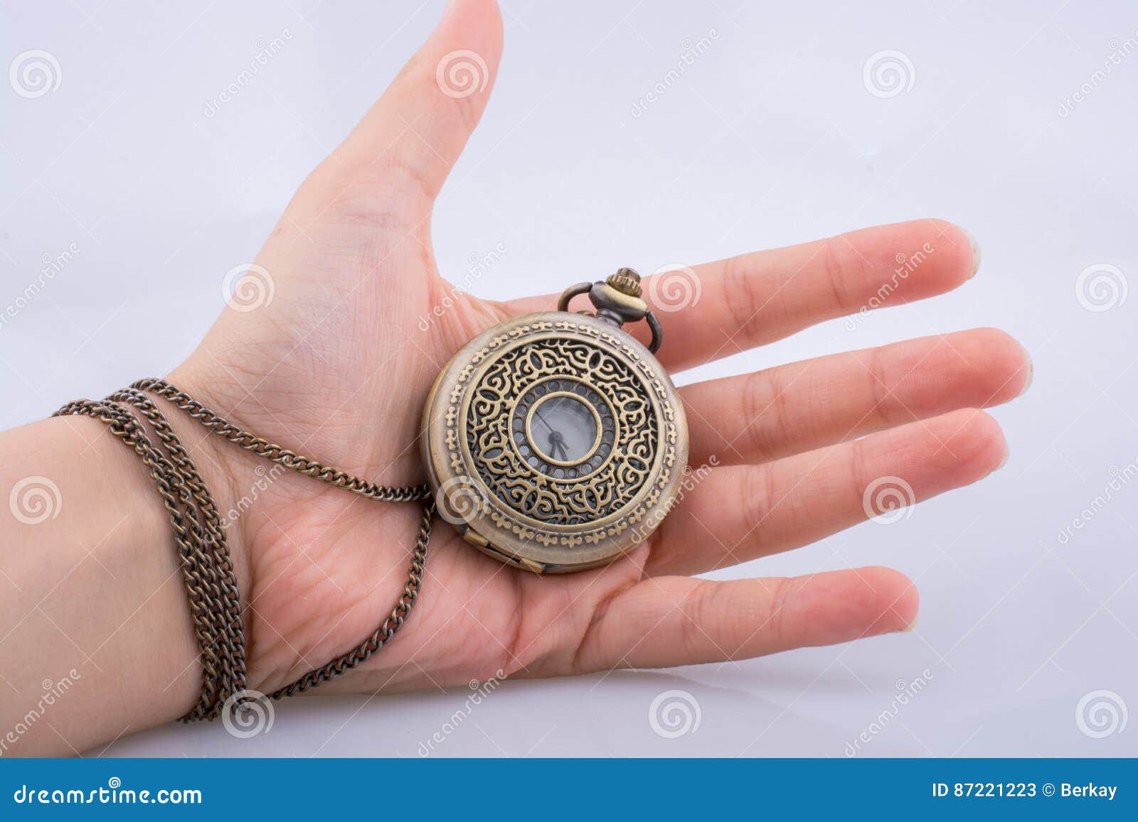 Retro Style Pocket Watch in Hand Stock Image - Image of antique, retro ...