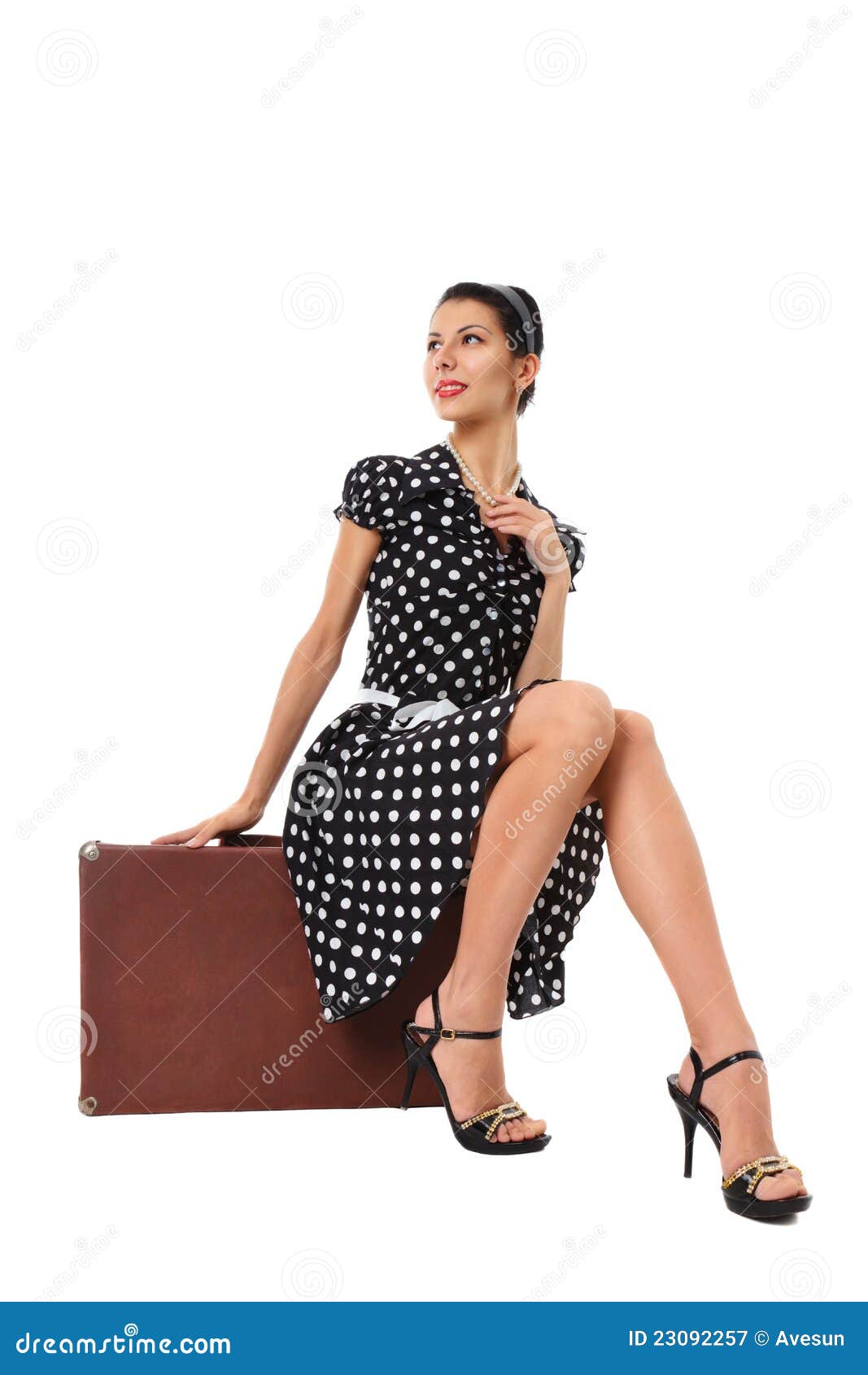 Retro style portrait stock image. Image of female, full - 23092257