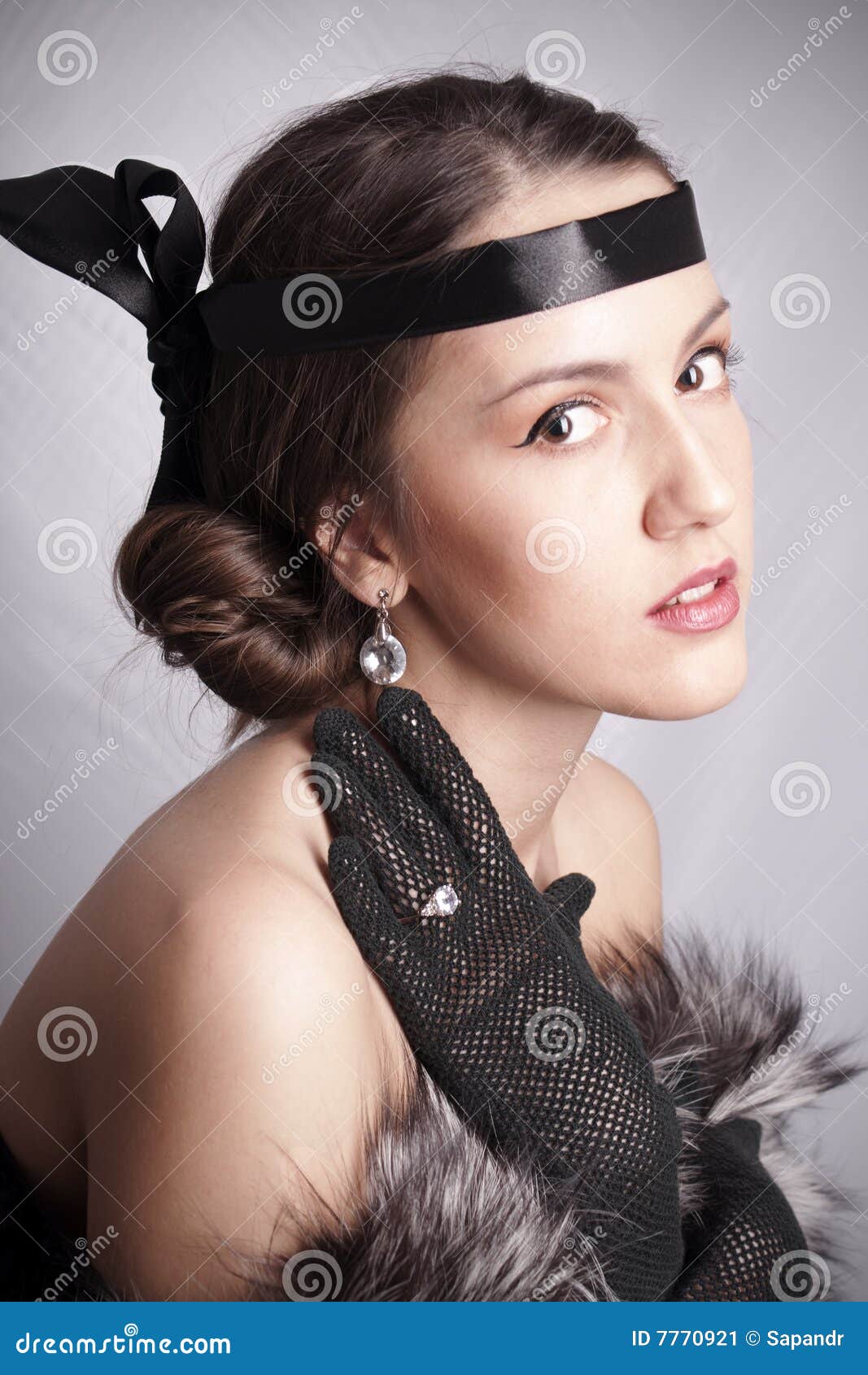 Retro Style Portrait Stock Image Image Of Looking Female 7770921
