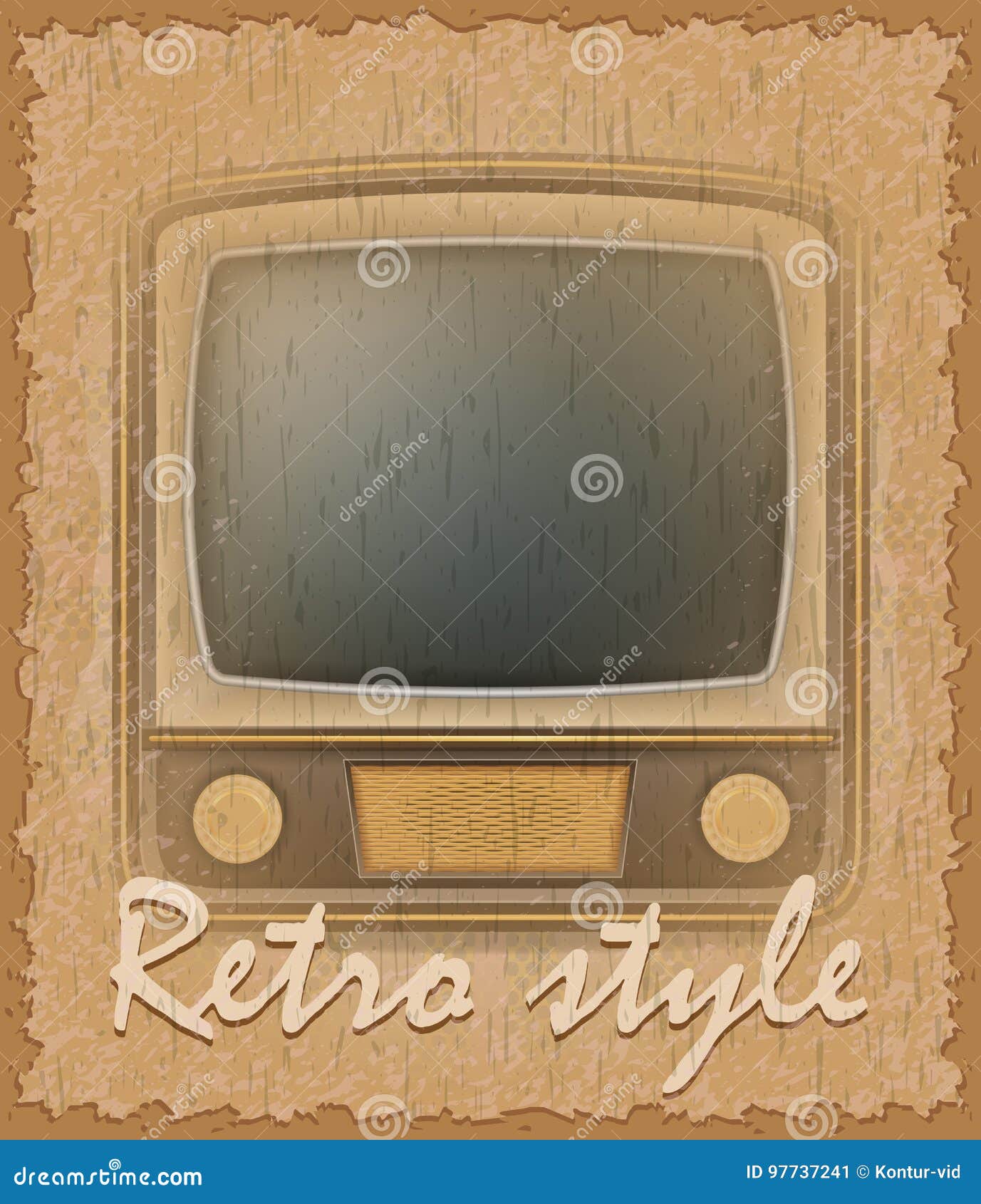Retro Style Poster Old Tv Vector Illustration Stock Vector ...