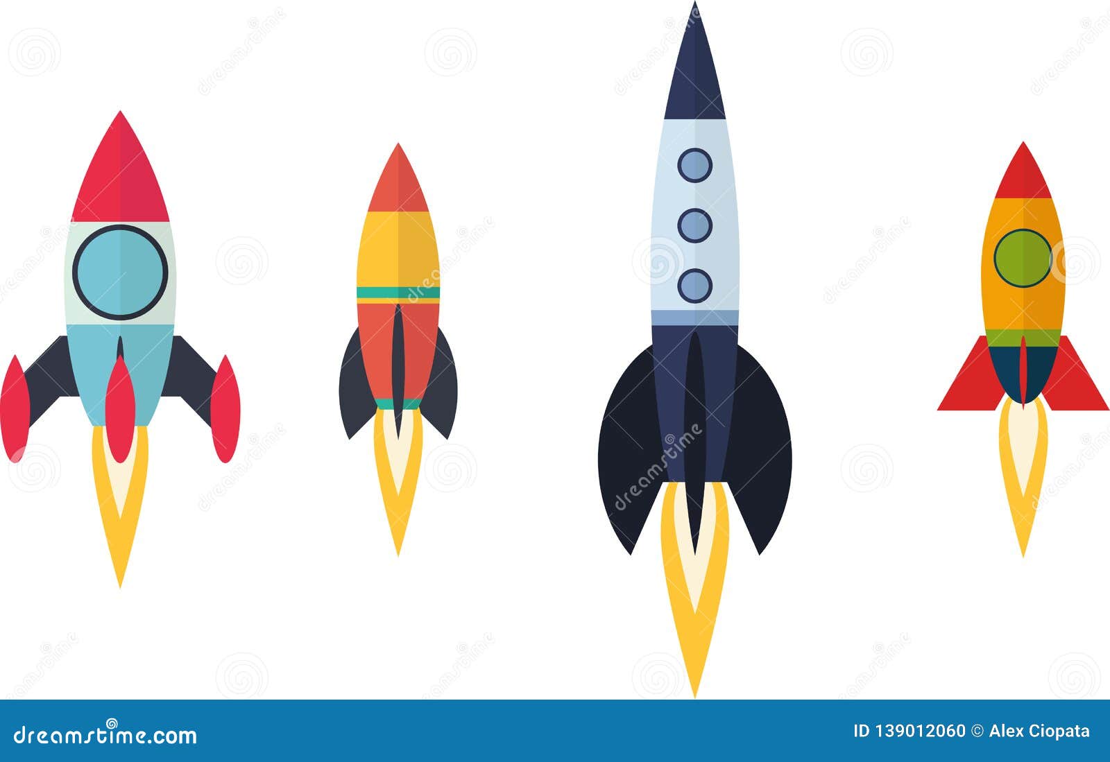 Retro style rockets stock vector. Illustration of future - 139012060