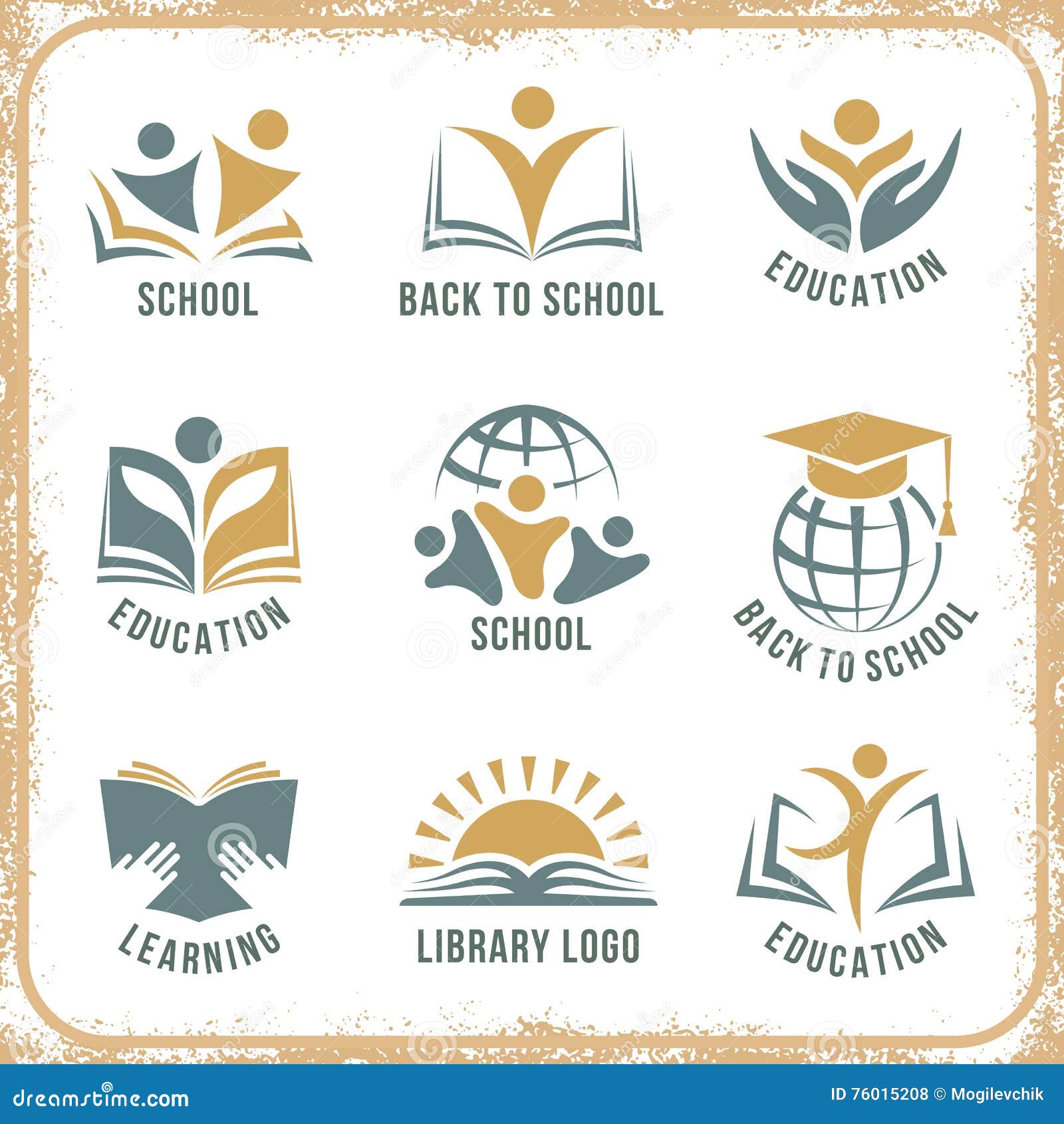 Retro style school logos stock vector. Illustration of label - 76015208