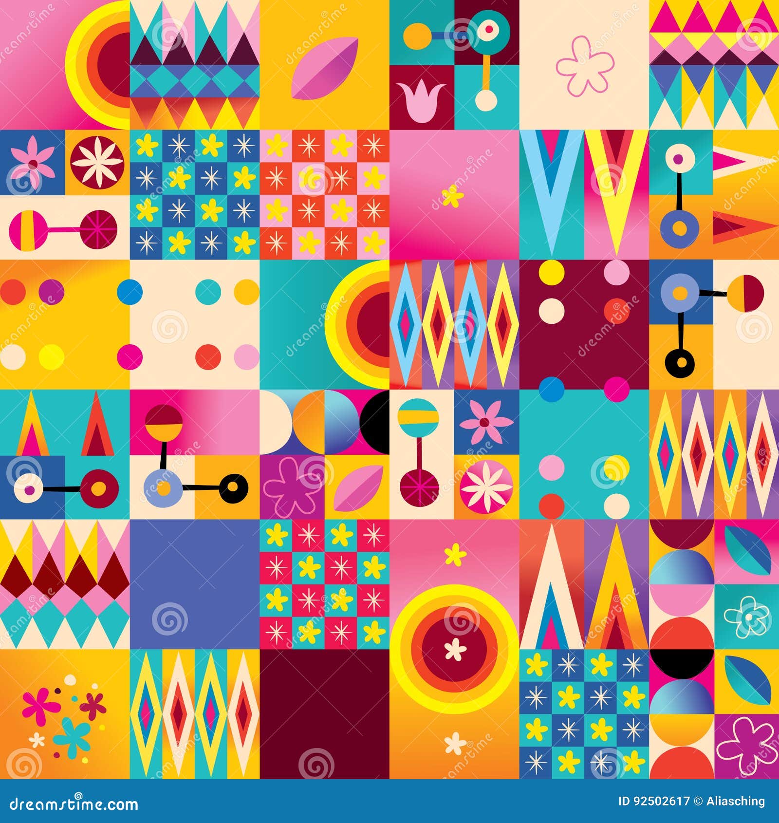 Retro Style Seamless Pattern Stock Vector - Illustration of elements ...
