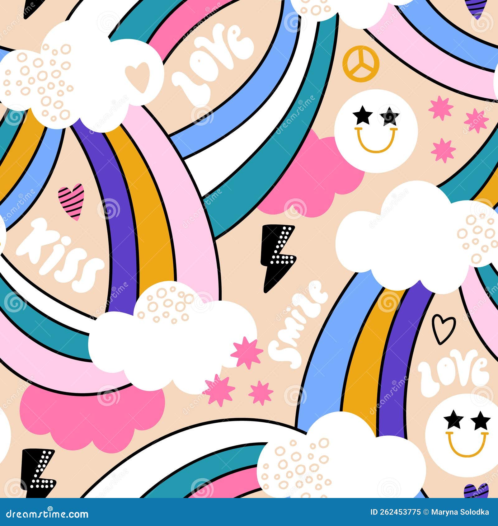 Emoji Texture. Seamless Pattern With Funny Colorful Emoticon Faces ...