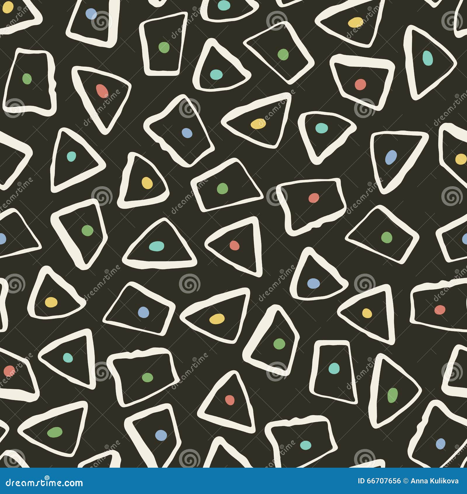 Retro Style Seamless Pattern with Geometric Shapes Stock Vector ...