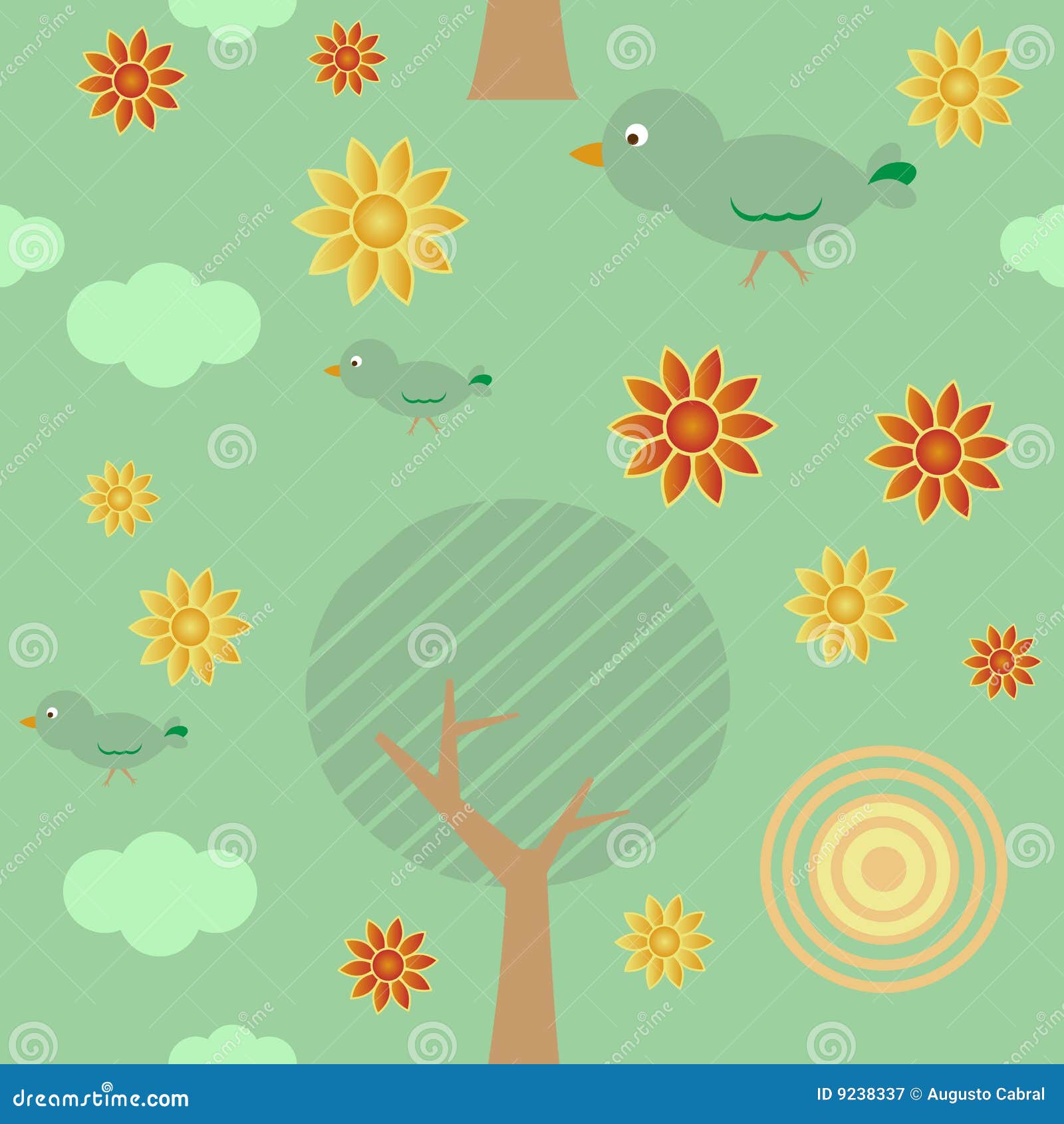 Retro Style Seamless/tiles Background Spring Stock Vector ...