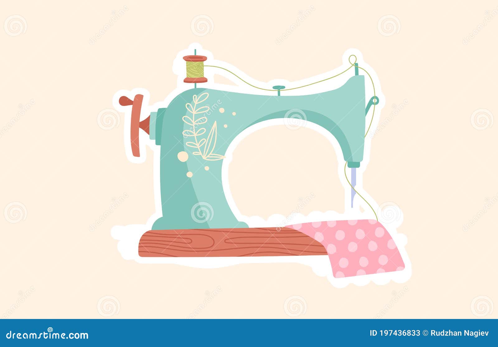 Retro style sewing machine stock vector. Illustration of craftwork ...