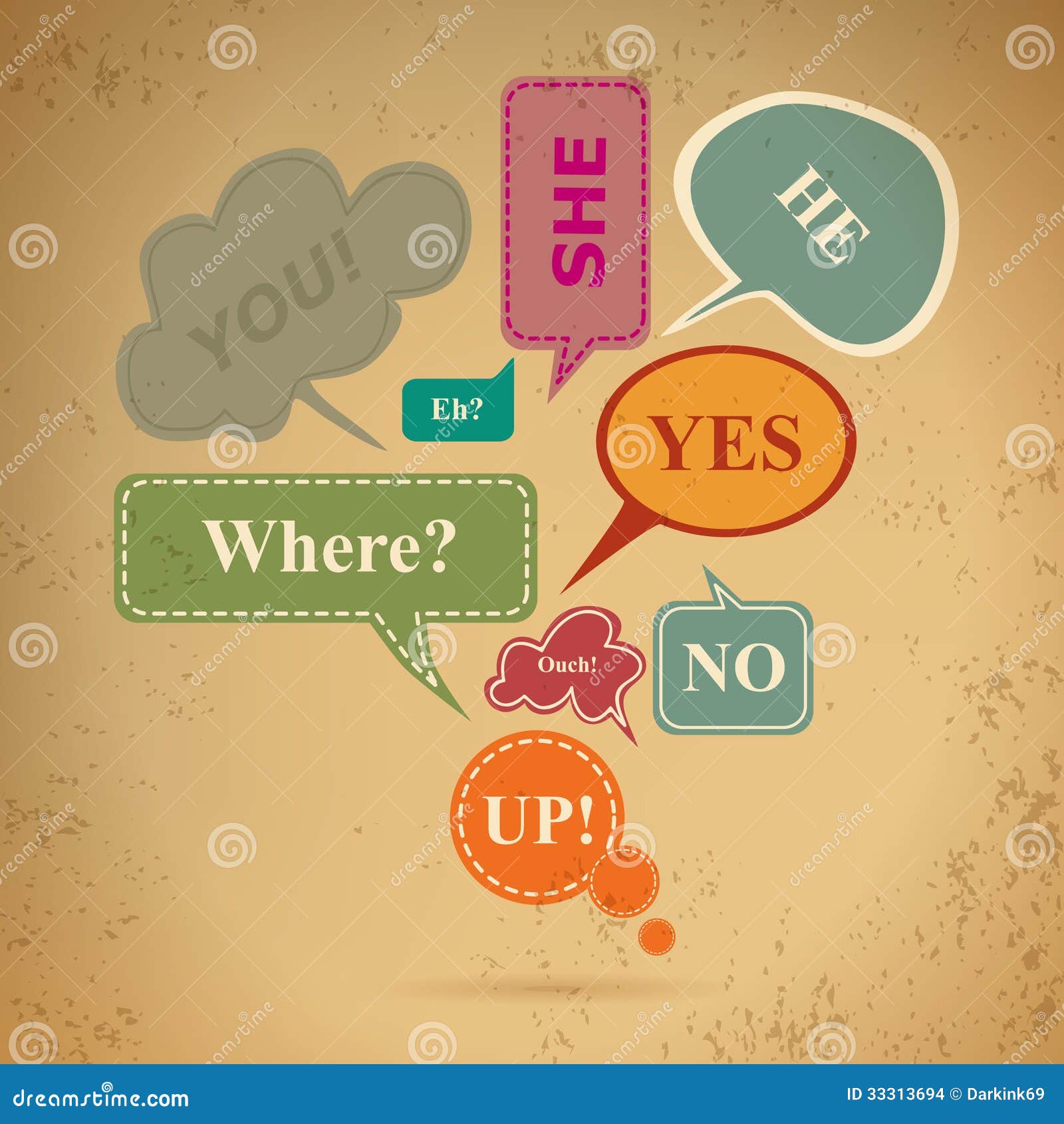 Retro style speech bubbles stock vector. Illustration of speech - 33313694