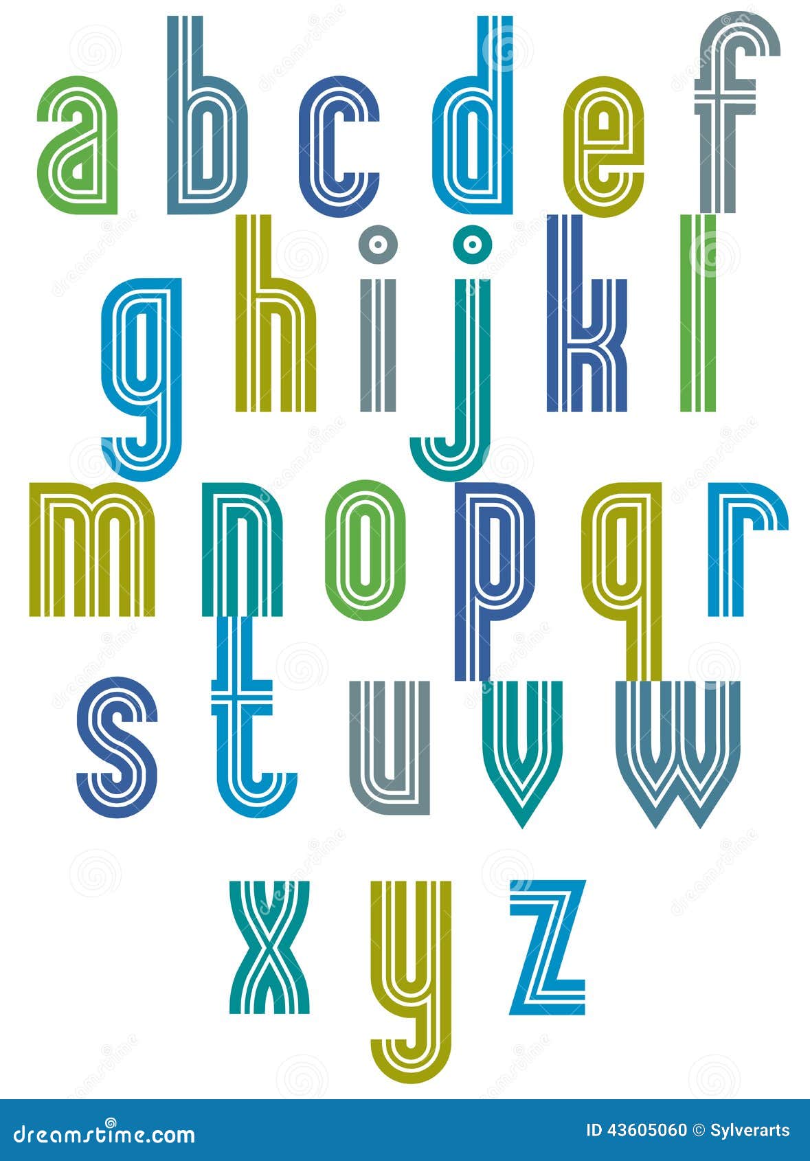 Retro Style Stripe Trendy Font. Stock Vector - Illustration of funky ...