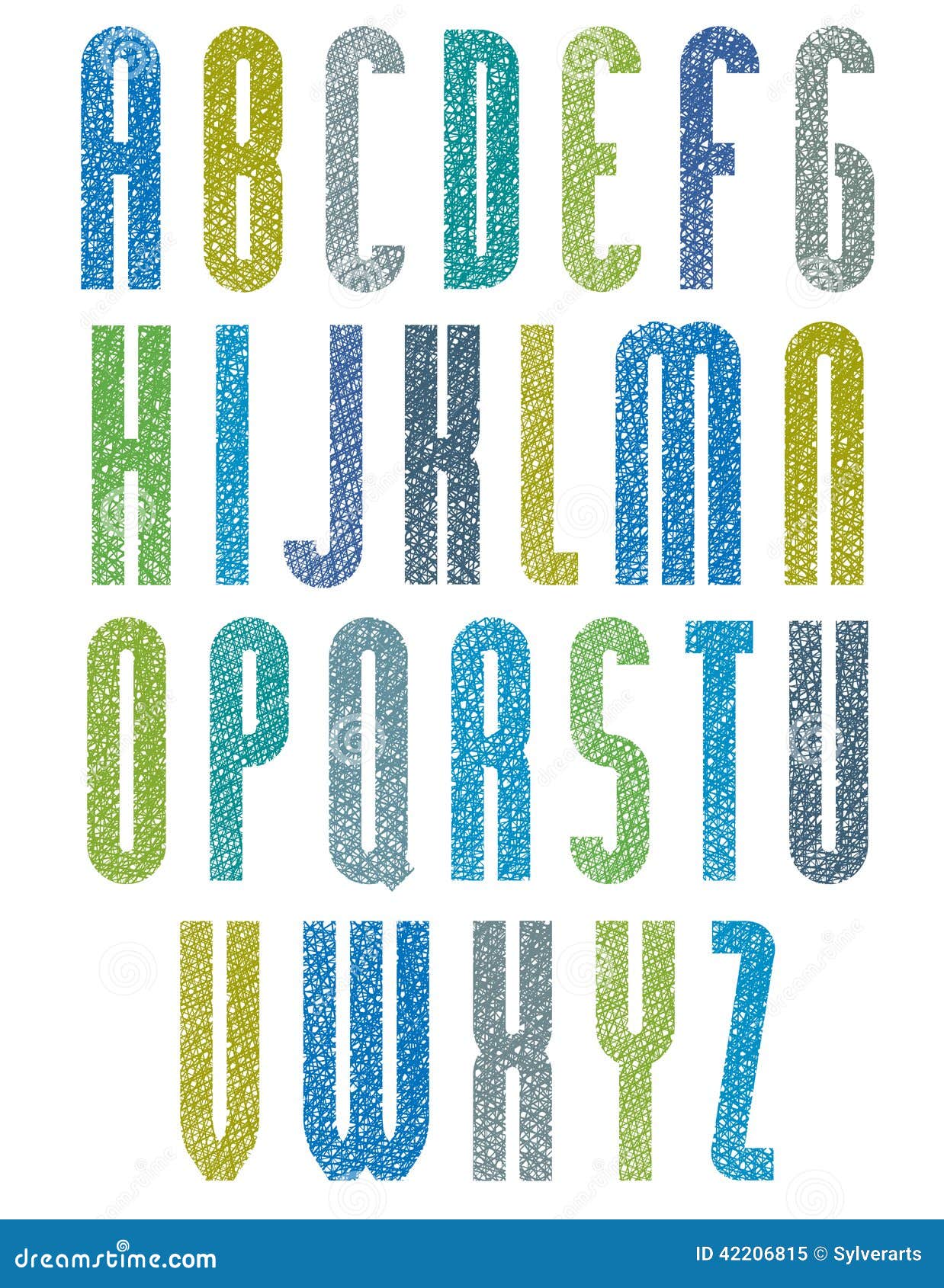 Retro Style Tall Condensed Font. Stock Vector - Illustration of high ...