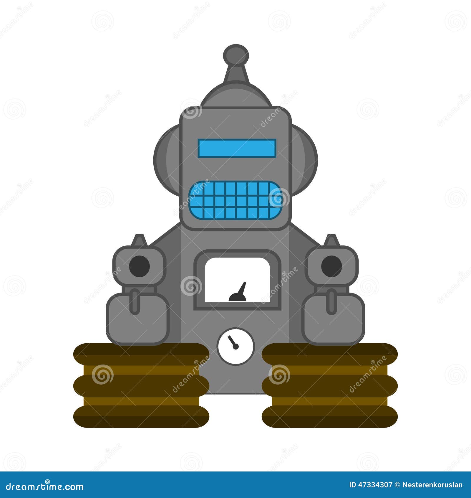 Retro style toy robot stock illustration. Illustration of machinery ...