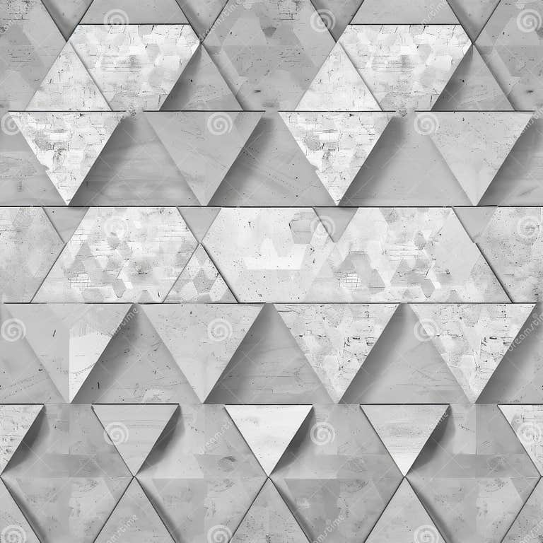 Retro-Style Triangular Pattern on Gray Cement Floor, Ideal for a ...
