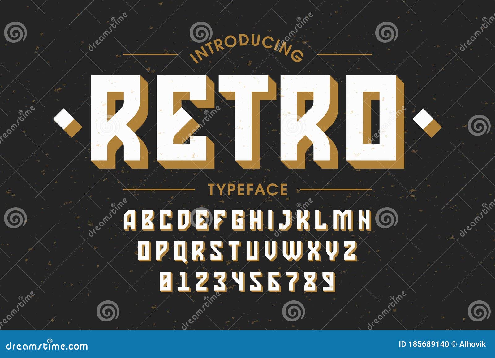Retro style vintage font stock vector. Illustration of letter - 185689140