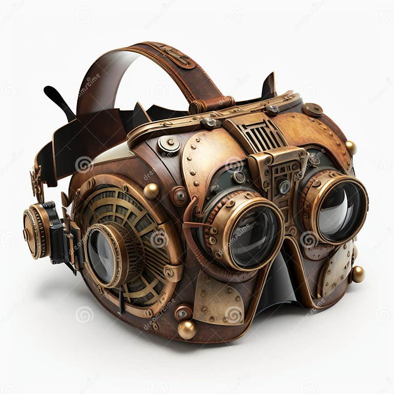 A Retro Futuristic VR Headset on a White Background. Created Using ...