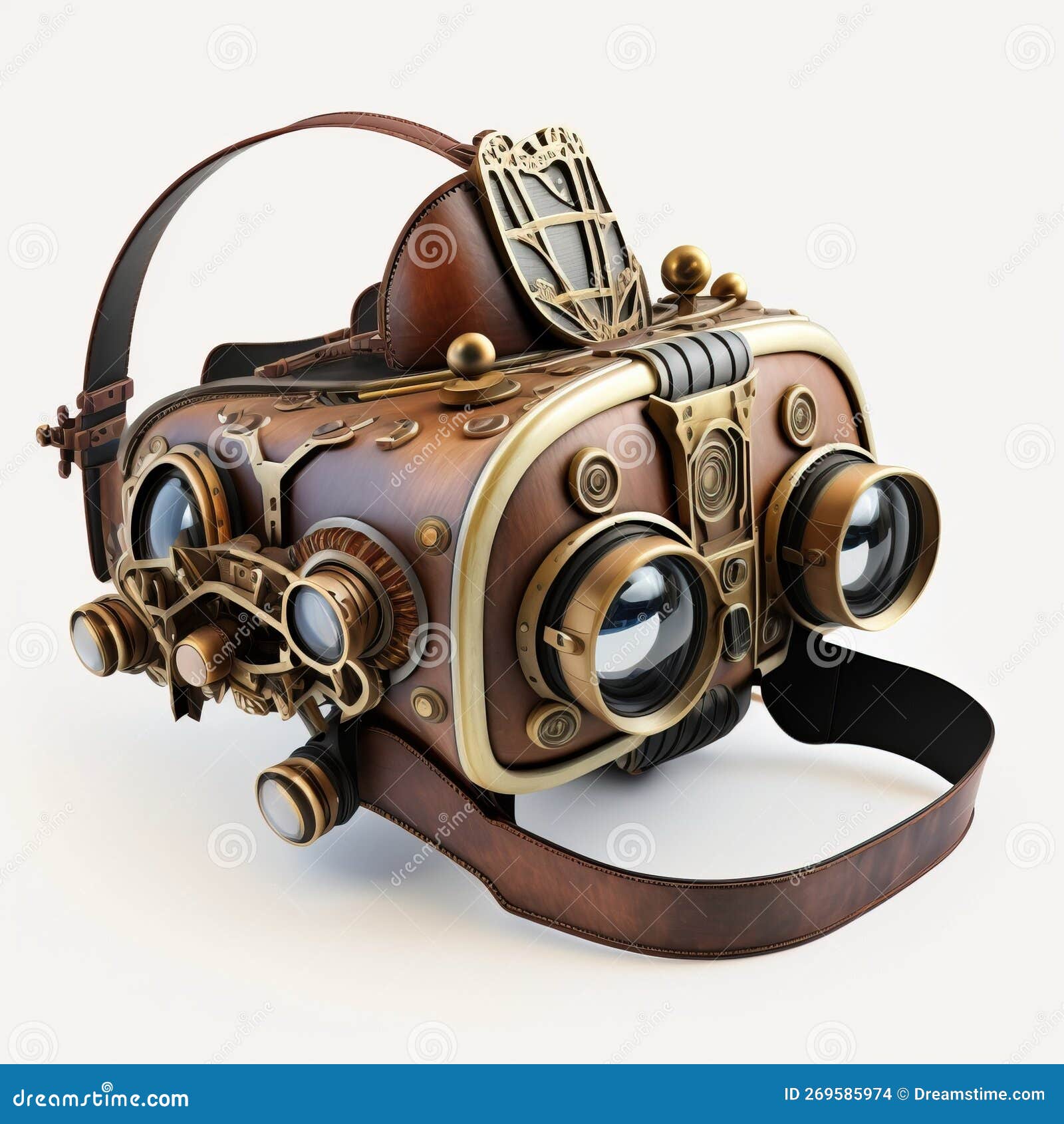 A Retro Futuristic VR Headset on a White Background. Created Using ...