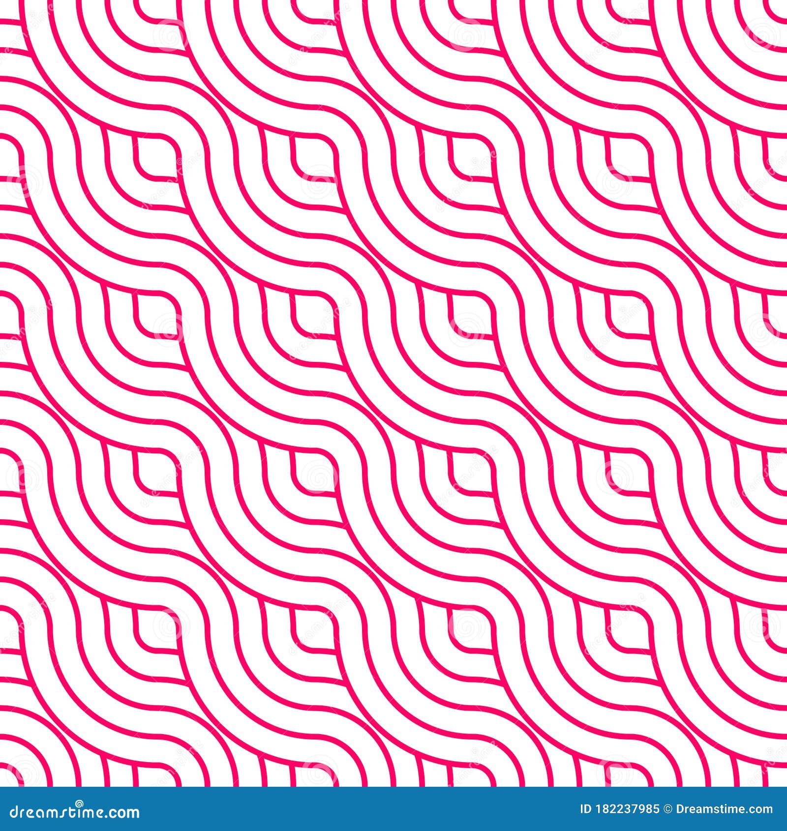 A Retro Style Wavy Lined Seamless Pattern Stock Illustration ...