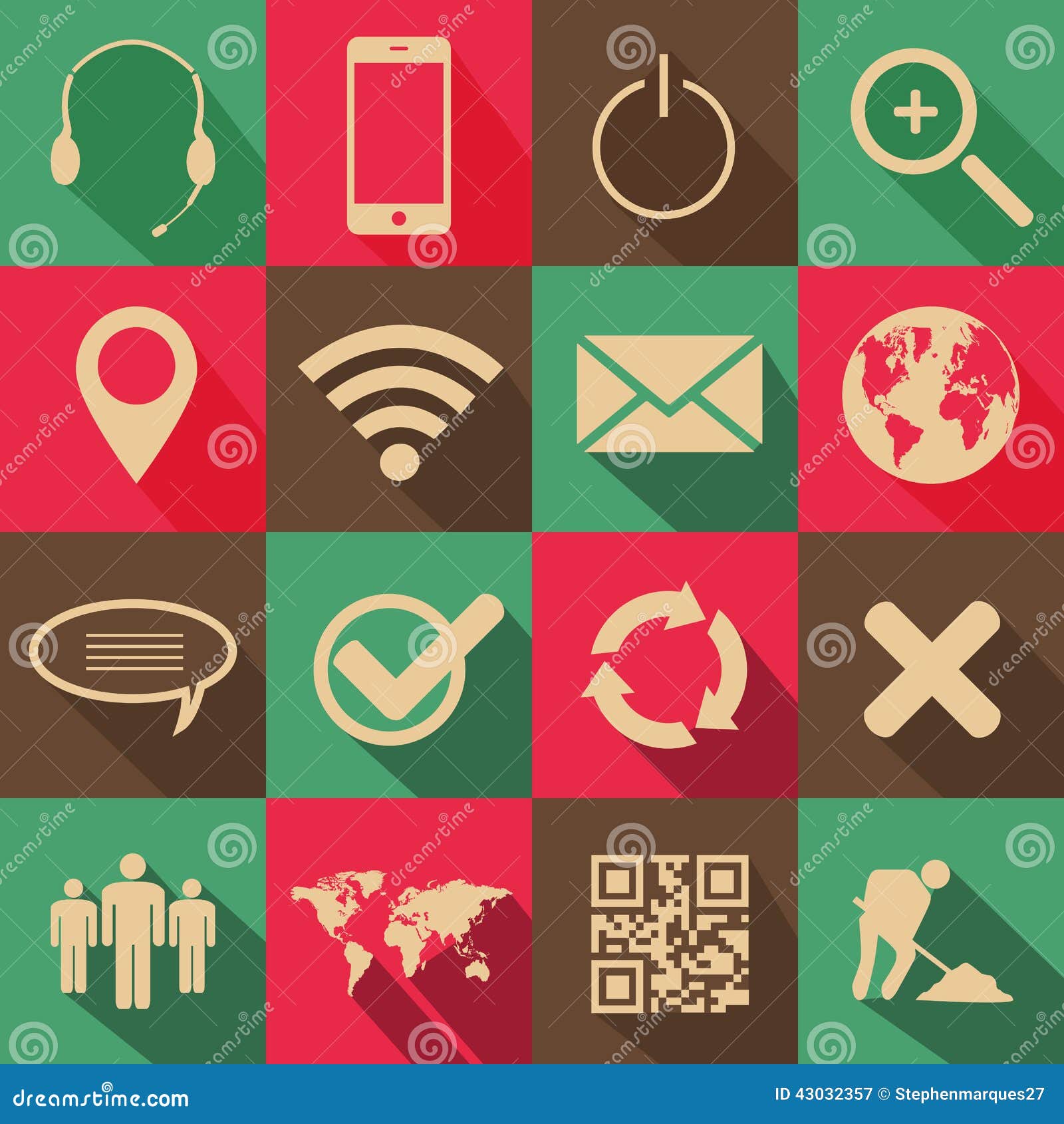 Retro Style Web and Mobile Icons Stock Vector - Illustration of player ...