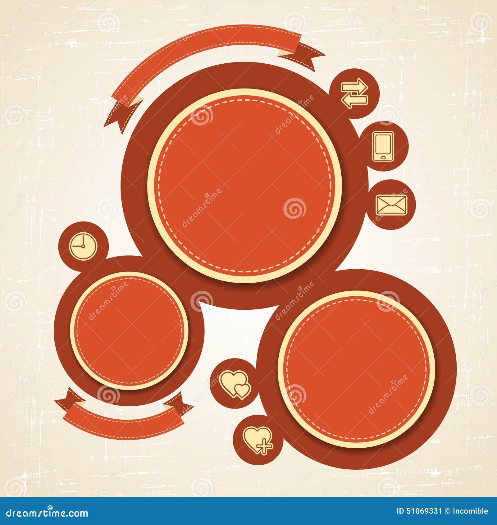 Retro Style Website Template. Vector Design Frame Stock Vector ...