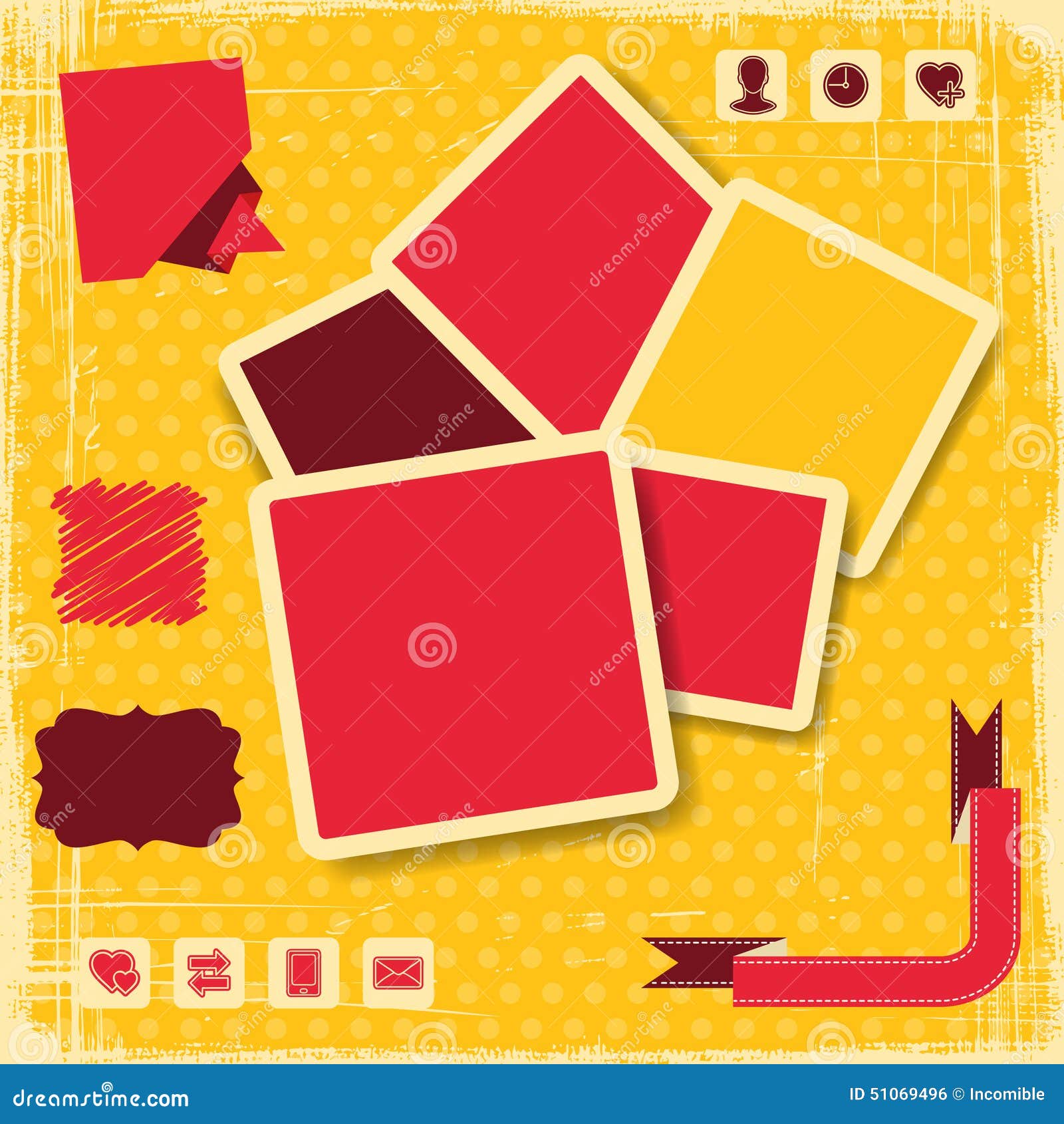 Retro Style Website Template. Vector Design Frame Stock Vector ...