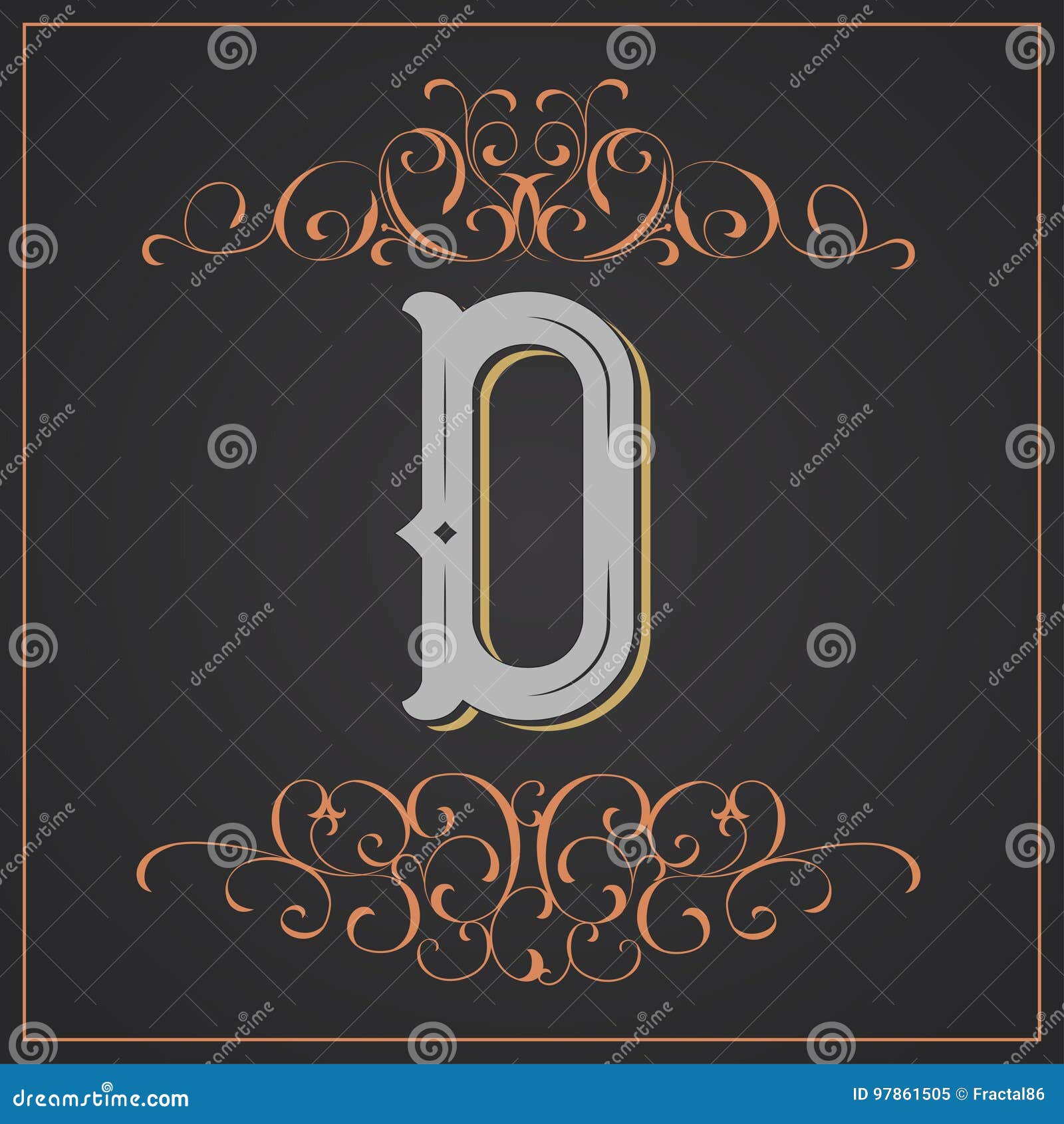 Retro Style. Western Letter Design. Letter D Stock Vector ...