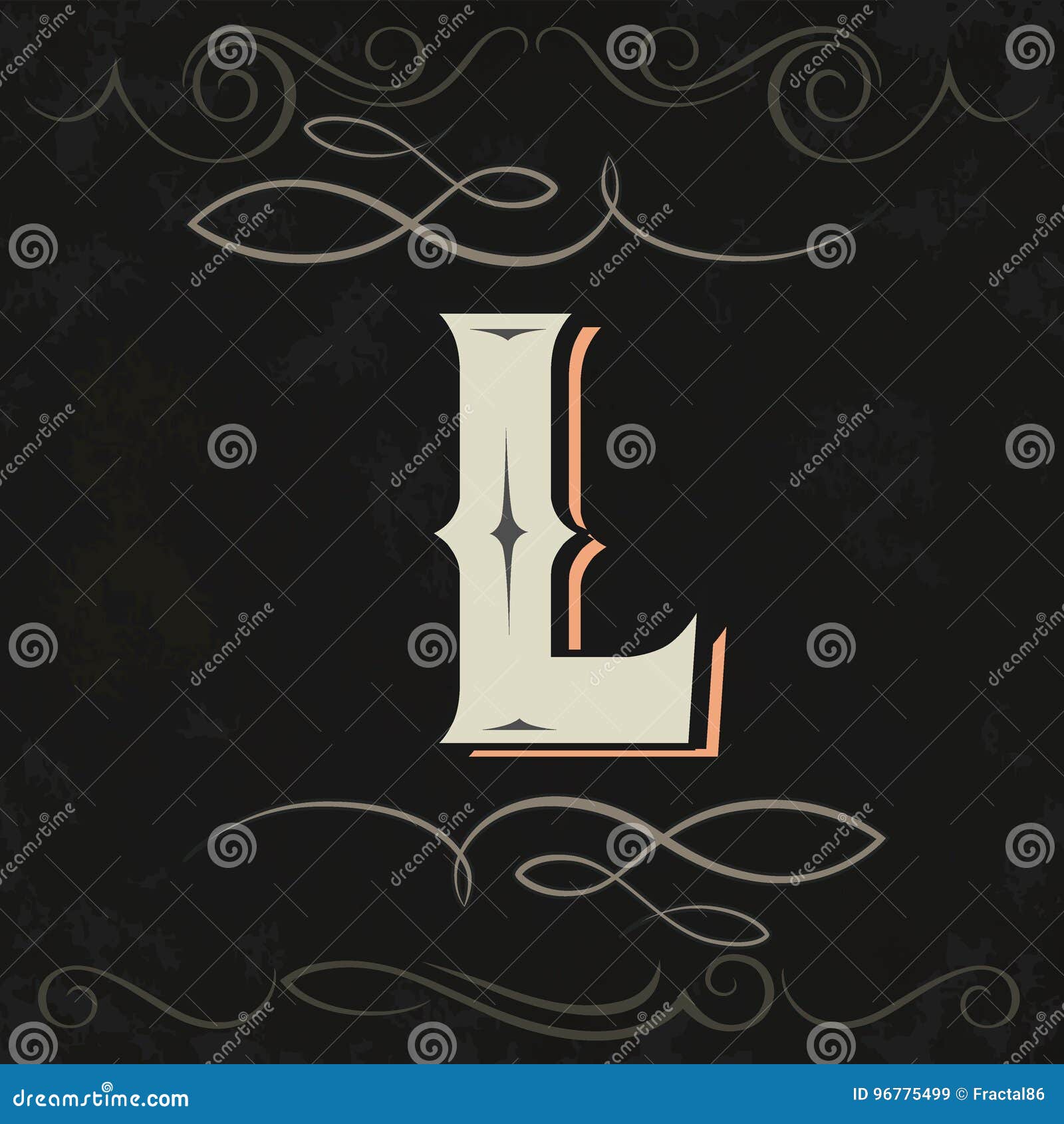 Retro Style. Western Letter Design. Letter L Stock Vector ...