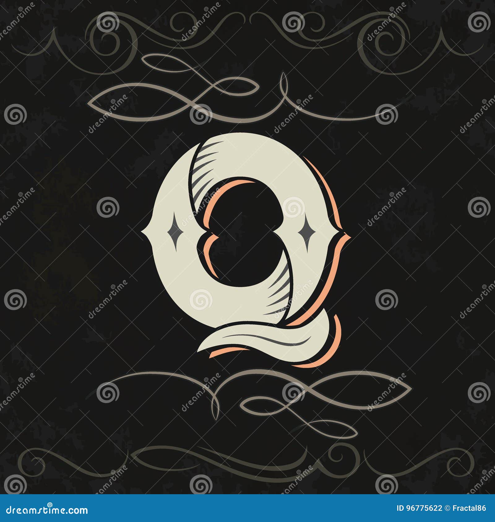 Retro Style. Western Letter Design. Letter Q Stock Vector ...