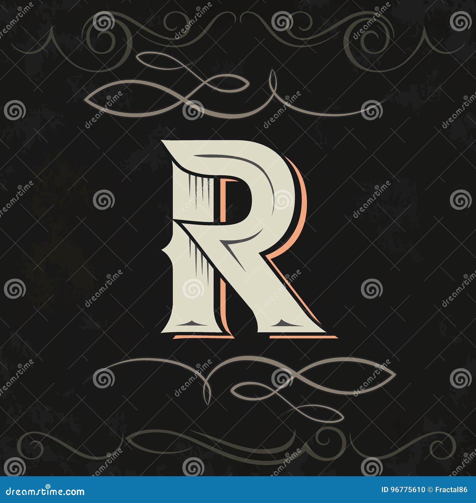 Retro Style. Western Letter Design. Letter R Stock Vector ...