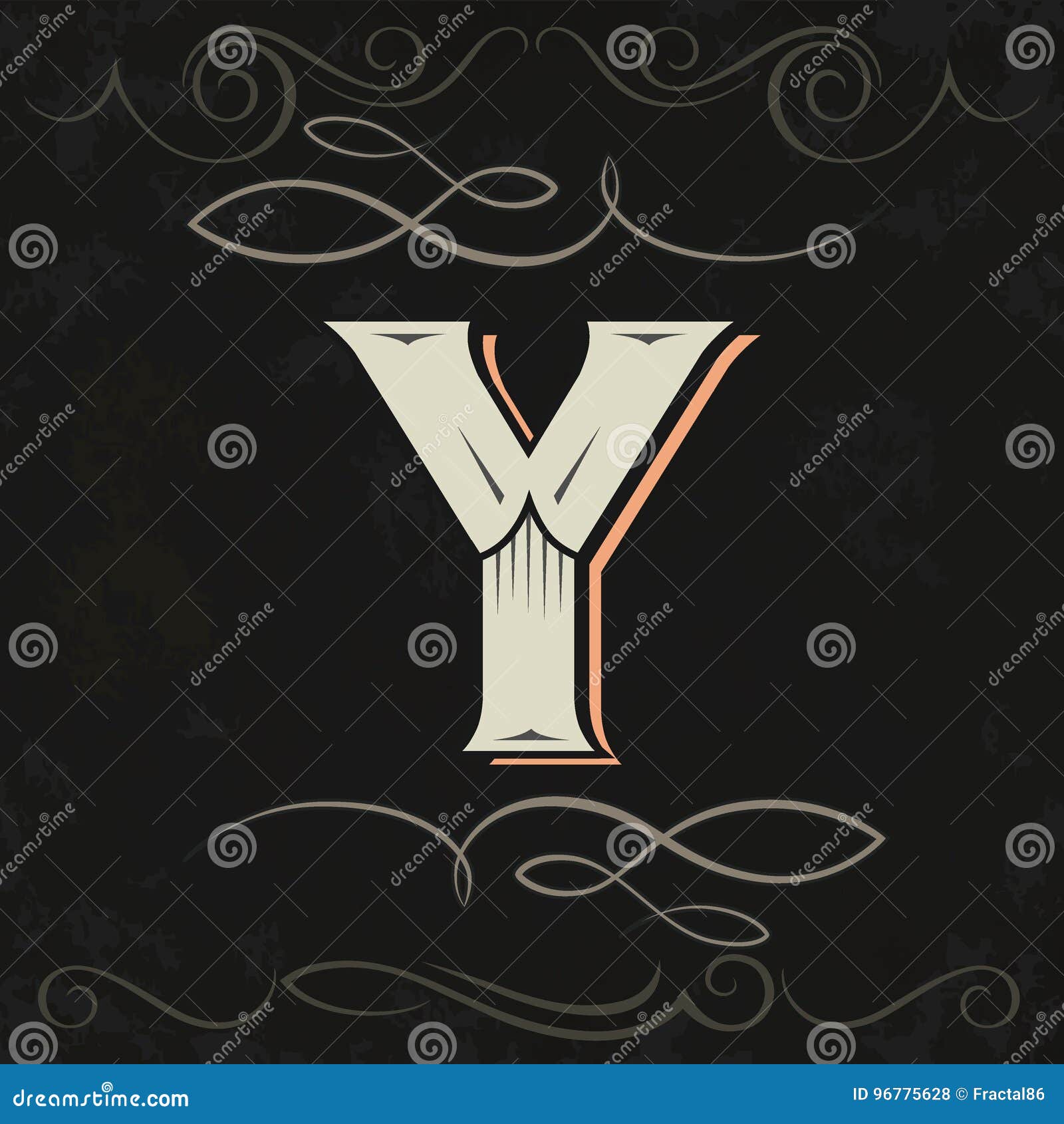 Retro Style. Western Letter Design. Letter Y Stock Vector ...