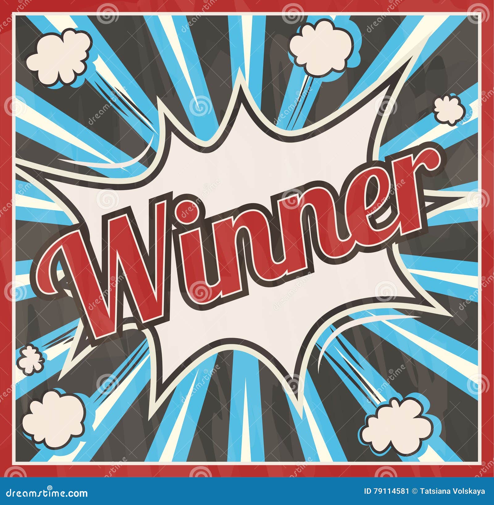 Retro Style Winner Signboard Background. Boom Comic Book Explosion ...