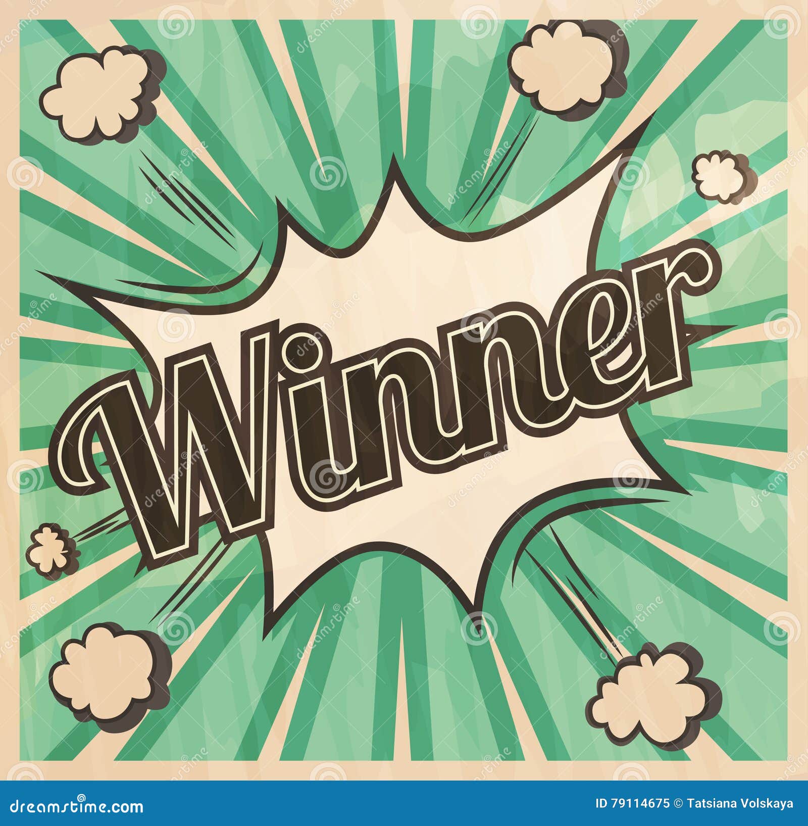 Retro Style Winner Signboard Background. Boom Comic Book Explosion ...