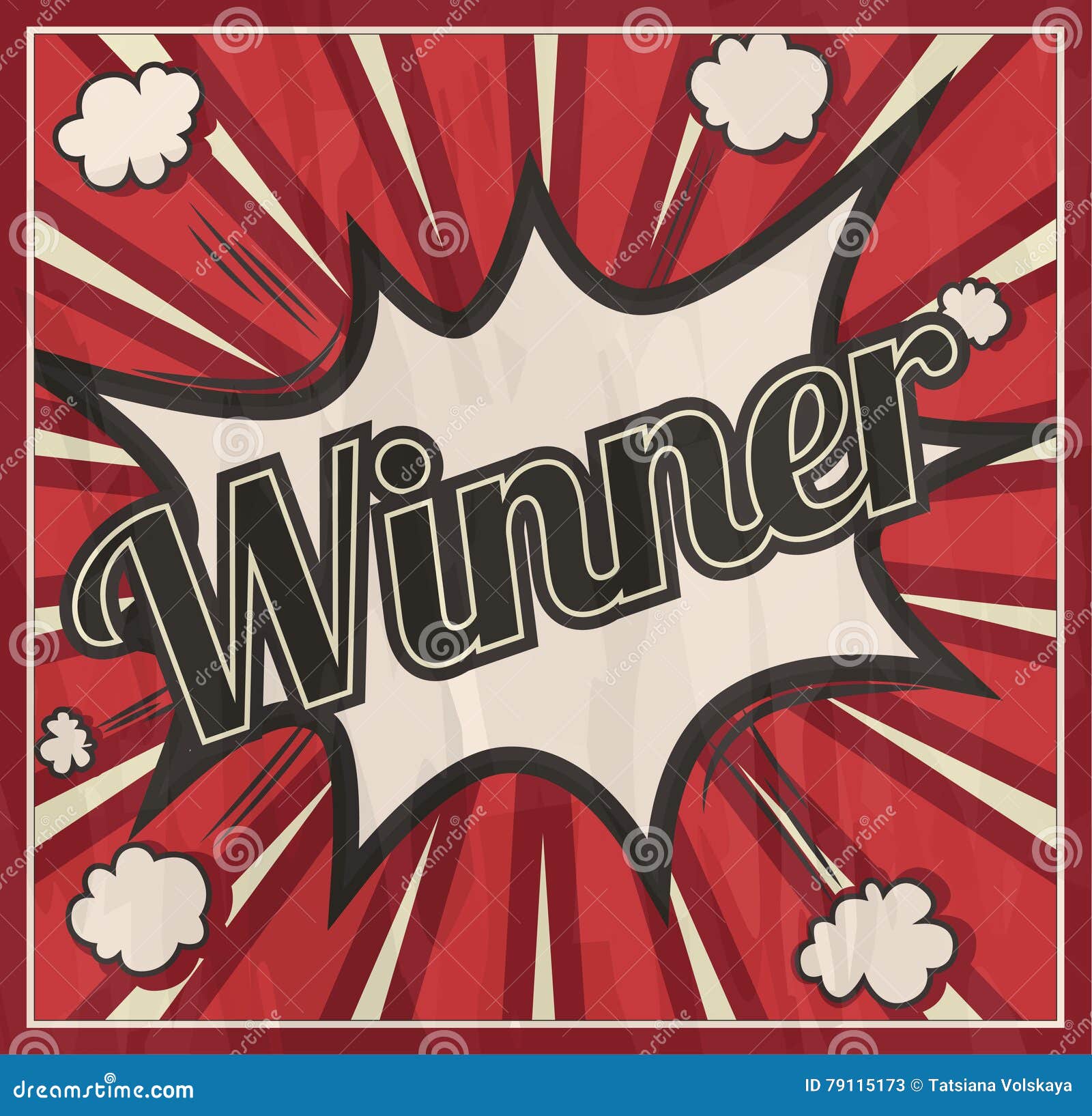 Retro Style Winner Signboard Background. Boom Comic Book Explosion ...