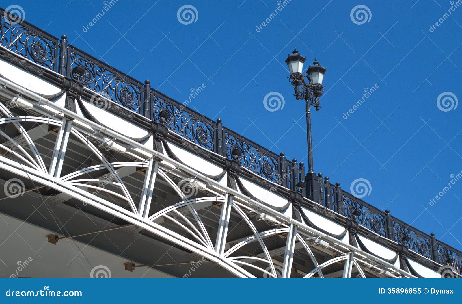 Retro Styled Arc Bridge with Decorative Fence Stock Image - Image of ...