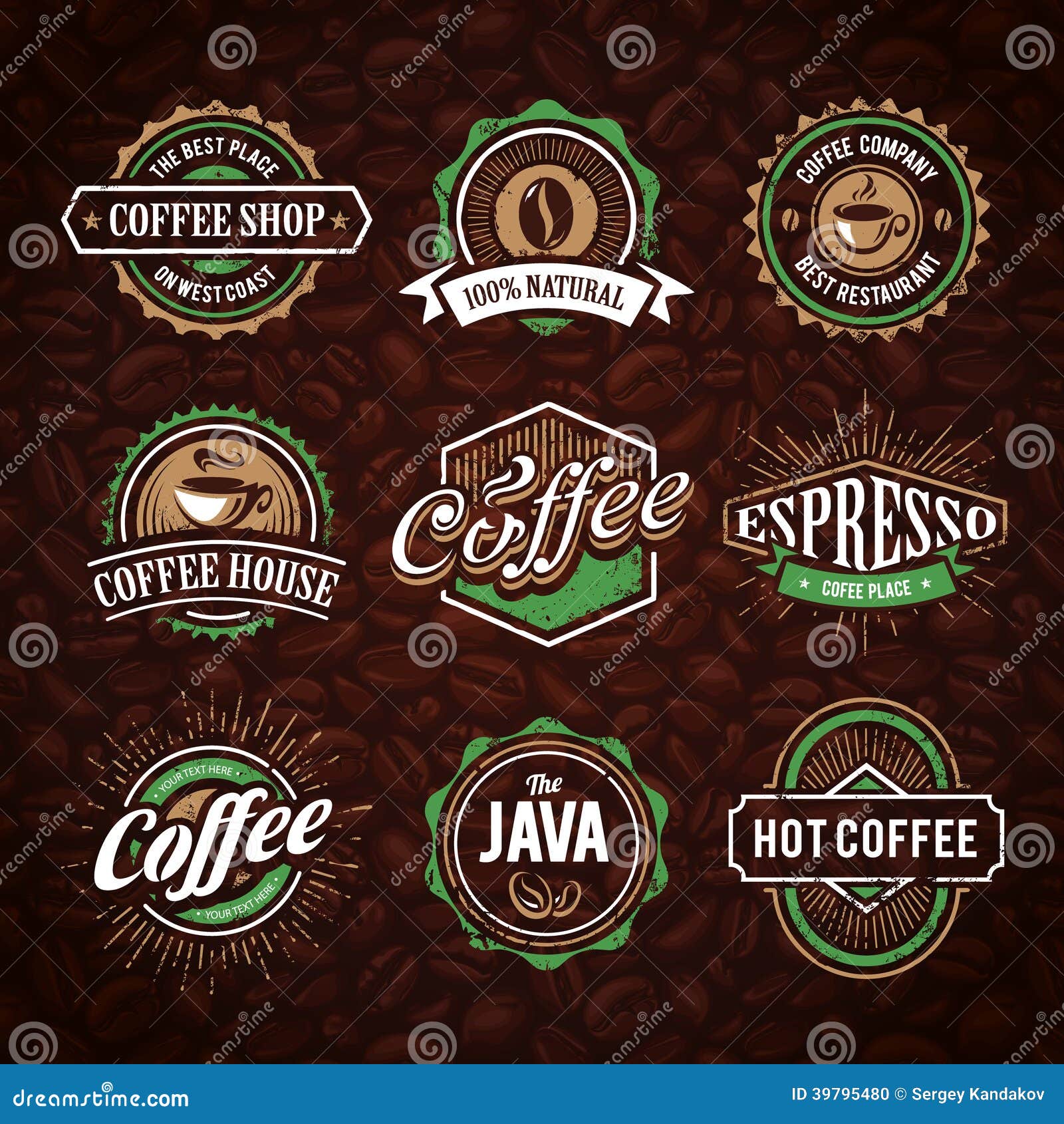 Retro Styled Coffee Emblems Stock Vector - Illustration of drink ...