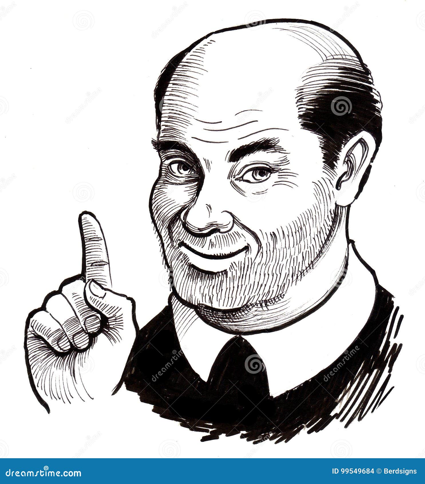 Man pointing up stock illustration. Illustration of character - 99549684