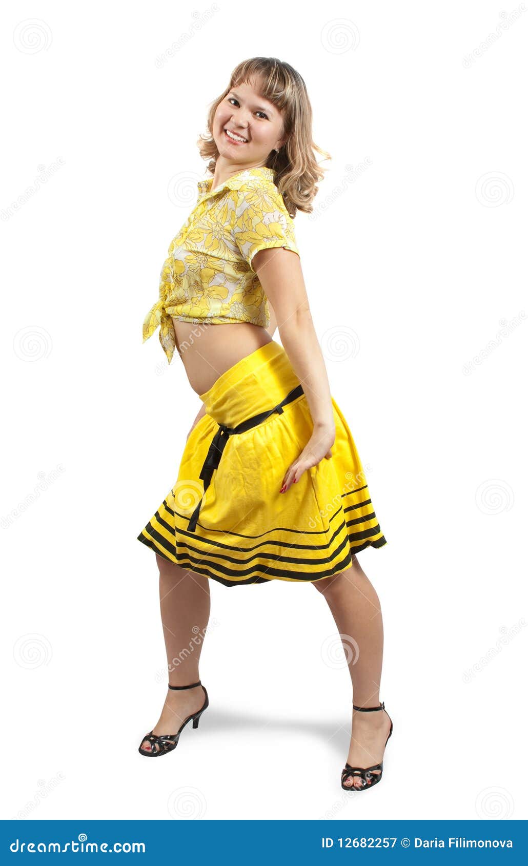 Retro-styled girl stock image. Image of beauty, blonde - 12682257