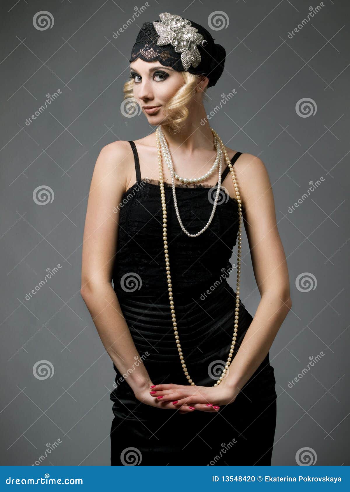 Retro styled girl stock photo. Image of graceful, glamour - 13548420