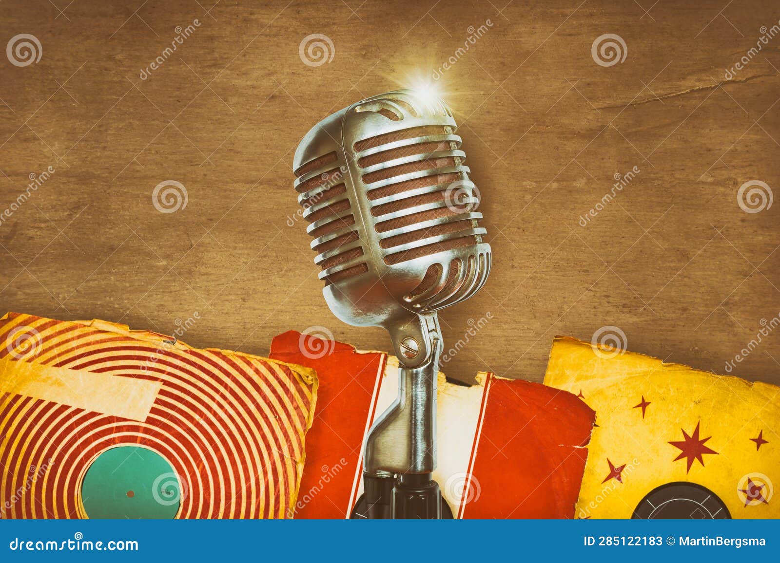 Retro Styled Image of an Authentic Vintage Microphone Stock Image ...