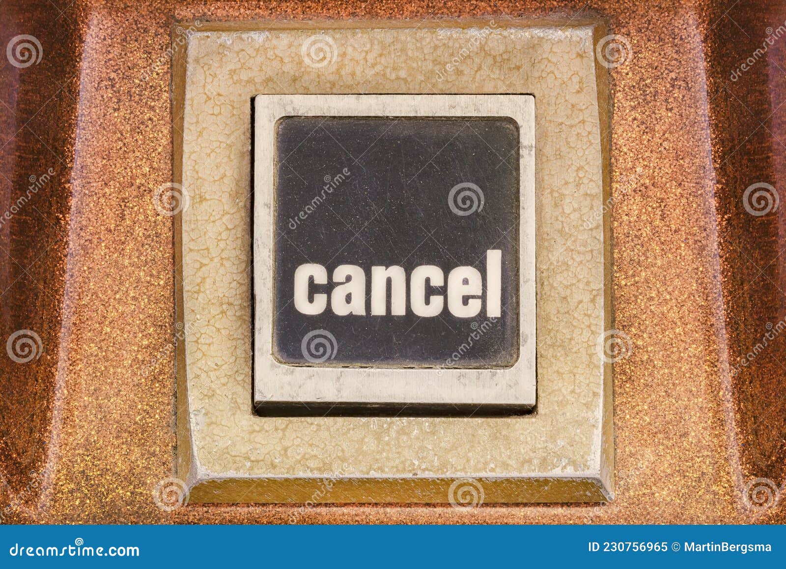 Retro Styled Image of a Cancel Button on a Vintage Arcade Game Machine ...