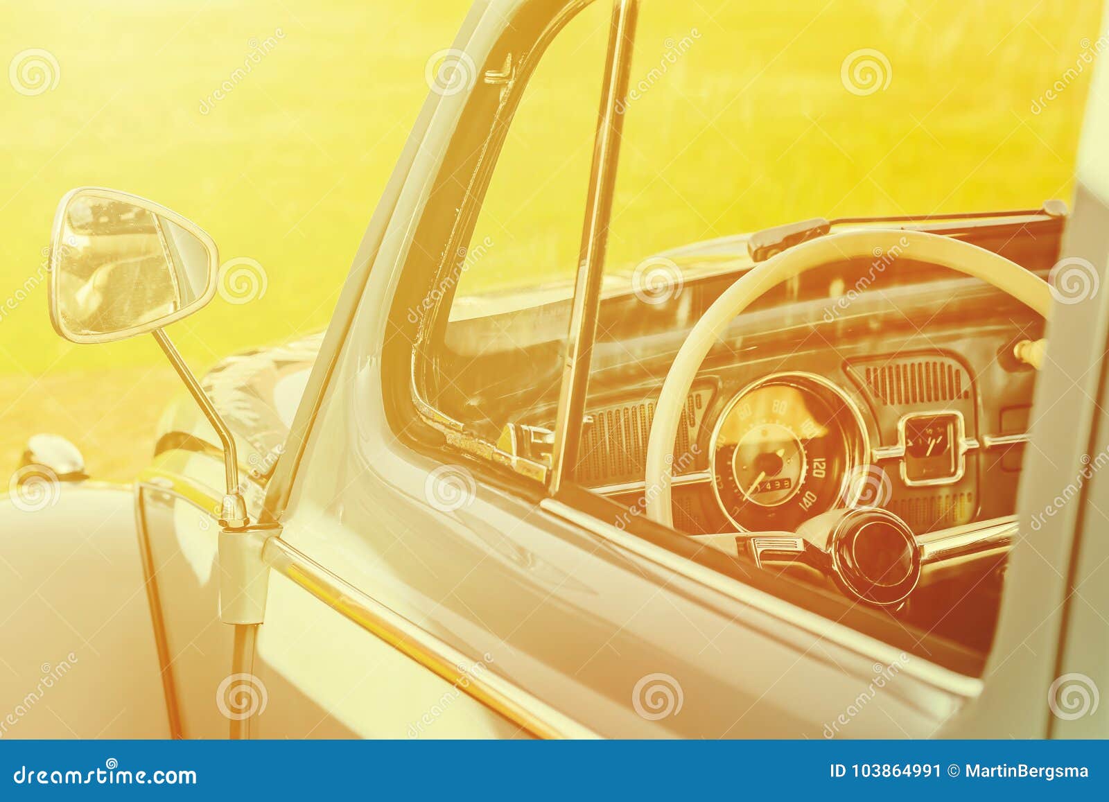 Retro Styled Image of the Interior of a Classic Car Stock Image - Image ...