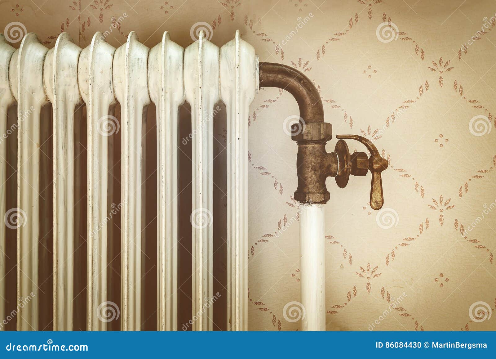 Retro Styled Image of an Old Central Heating Radiator Stock Photo ...