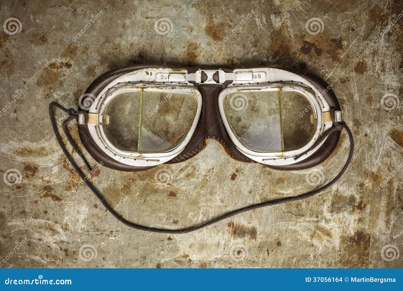Retro Styled Image of Old Leather Race Goggles Stock Photo - Image of ...