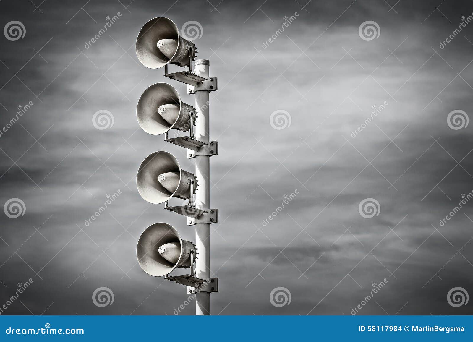 Retro Styled Image of a Row of Megaphones Stock Photo - Image of ...