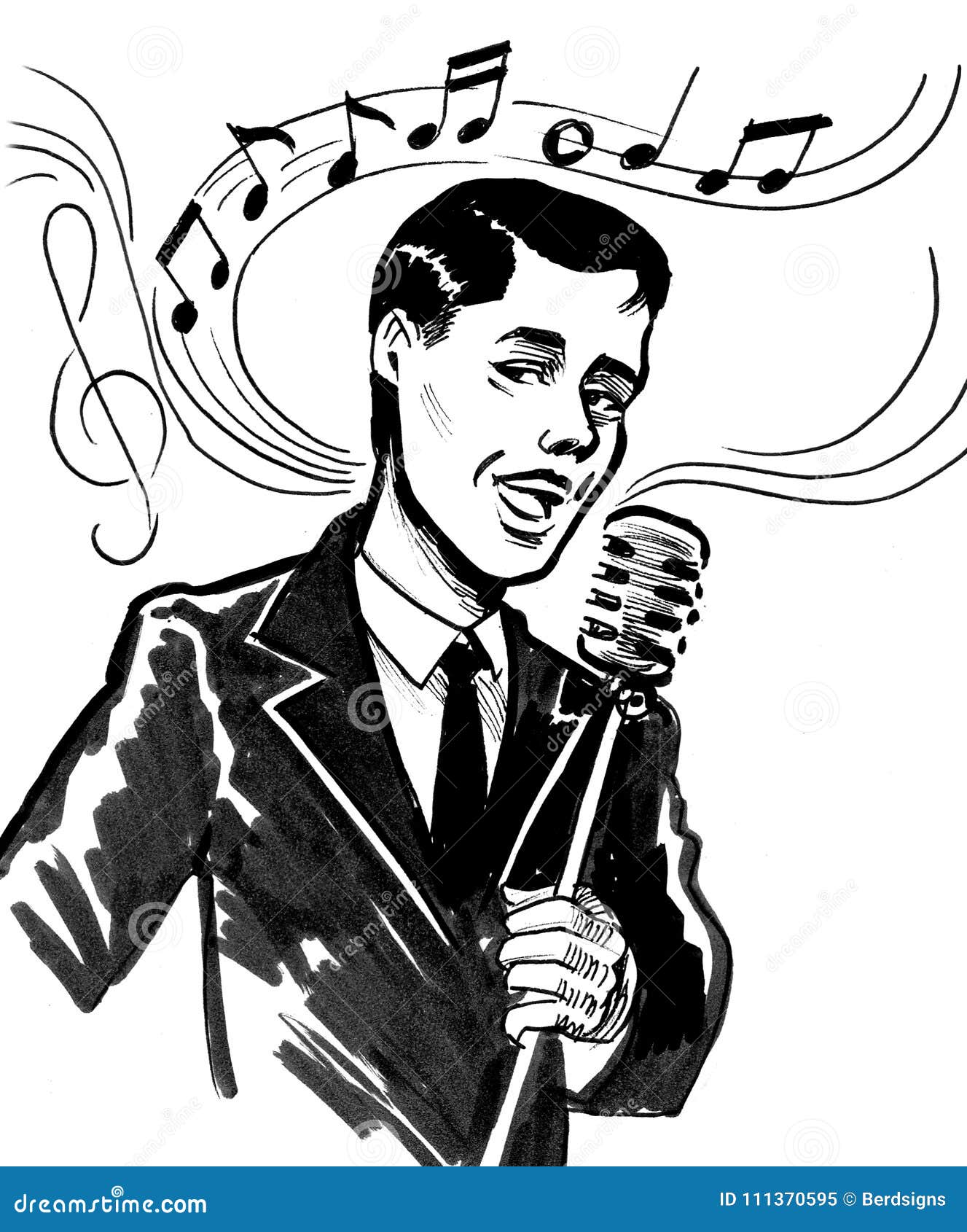 Singing man stock illustration. Illustration of character - 111370595